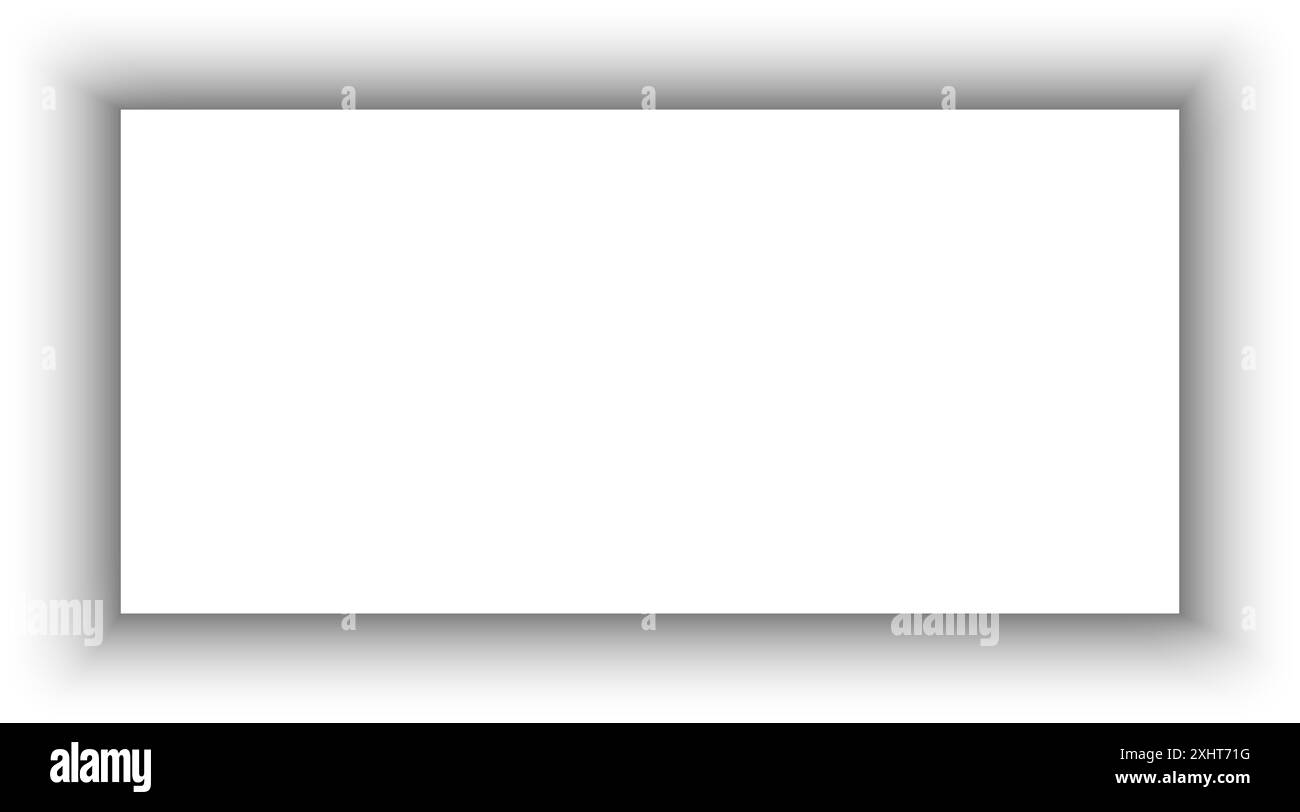 Rectangular paper page, poster, banner or packing box shadow effect ...