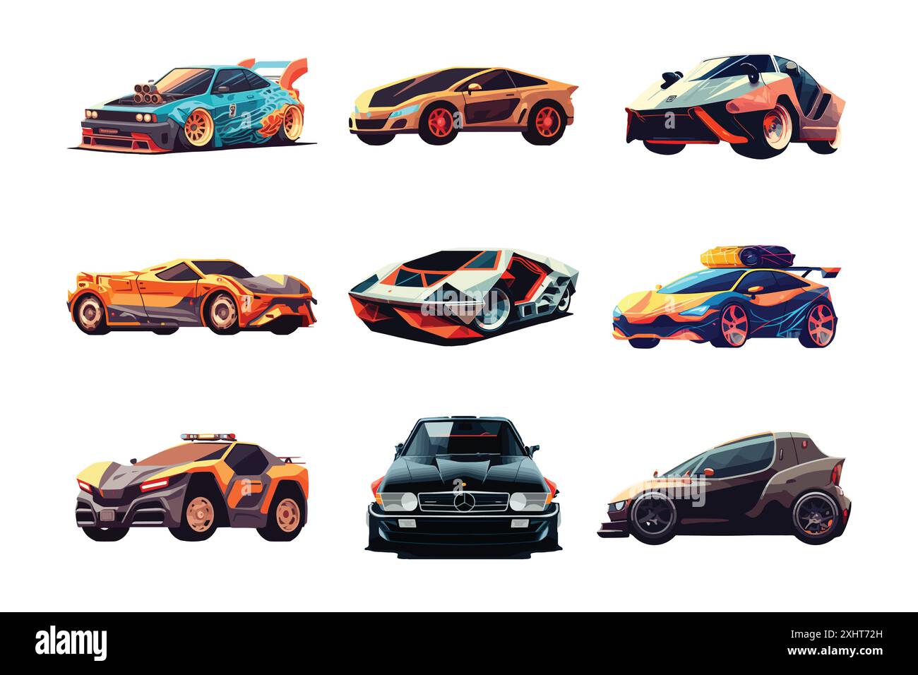 Flat cars cartoon vehicle side view taxi hi-res stock photography and ...