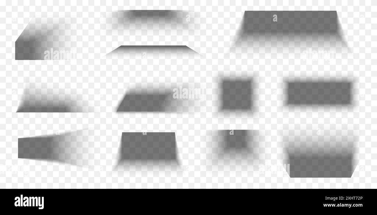 Set of packing boxes or posters shadow effects on floor or wall ...