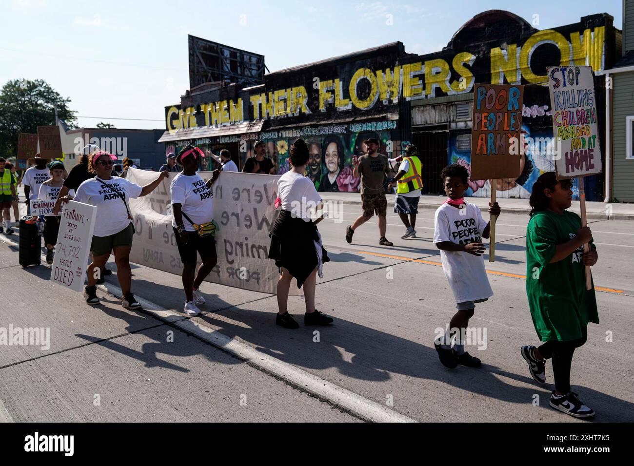 People march during a Poor People's Army rally from King Park during ...