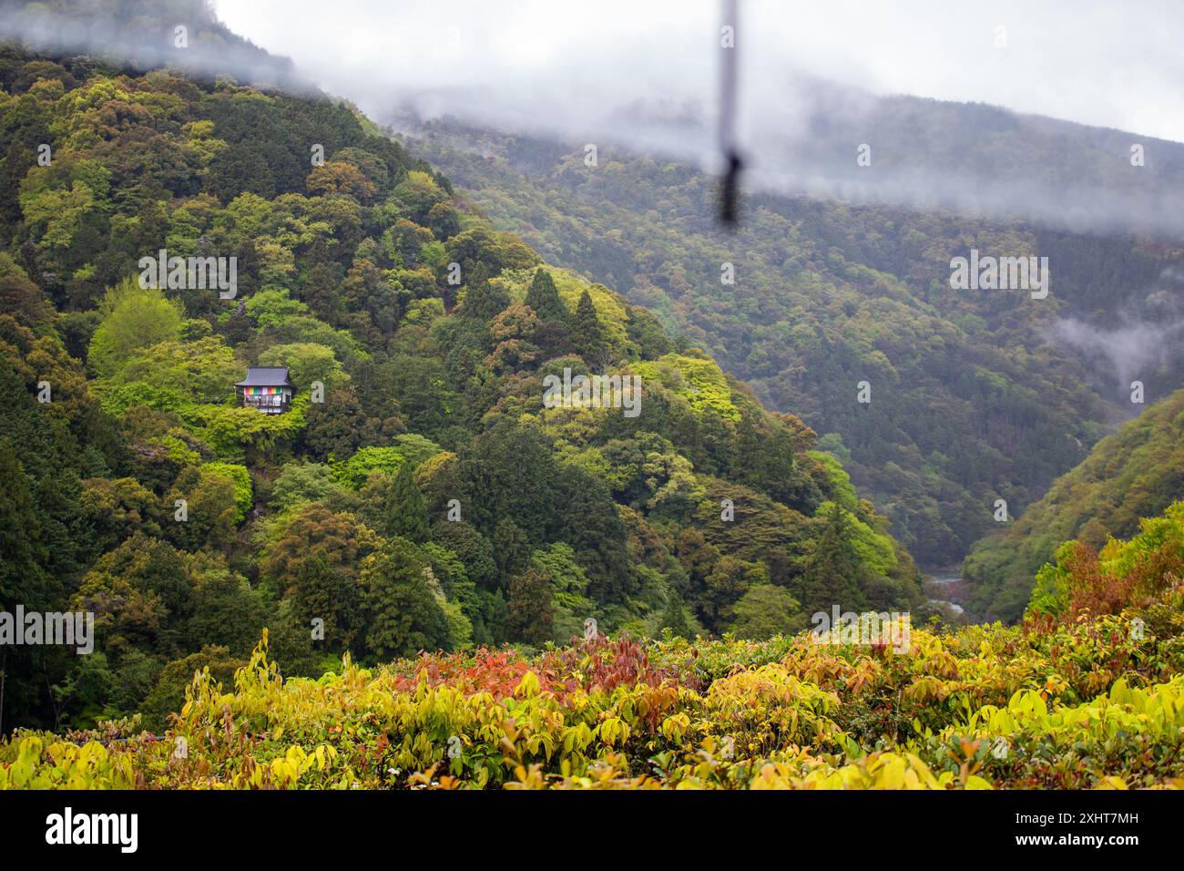 The view from Okochi Sanso Garden onto Daihikaku Senkoji Temple on a ...