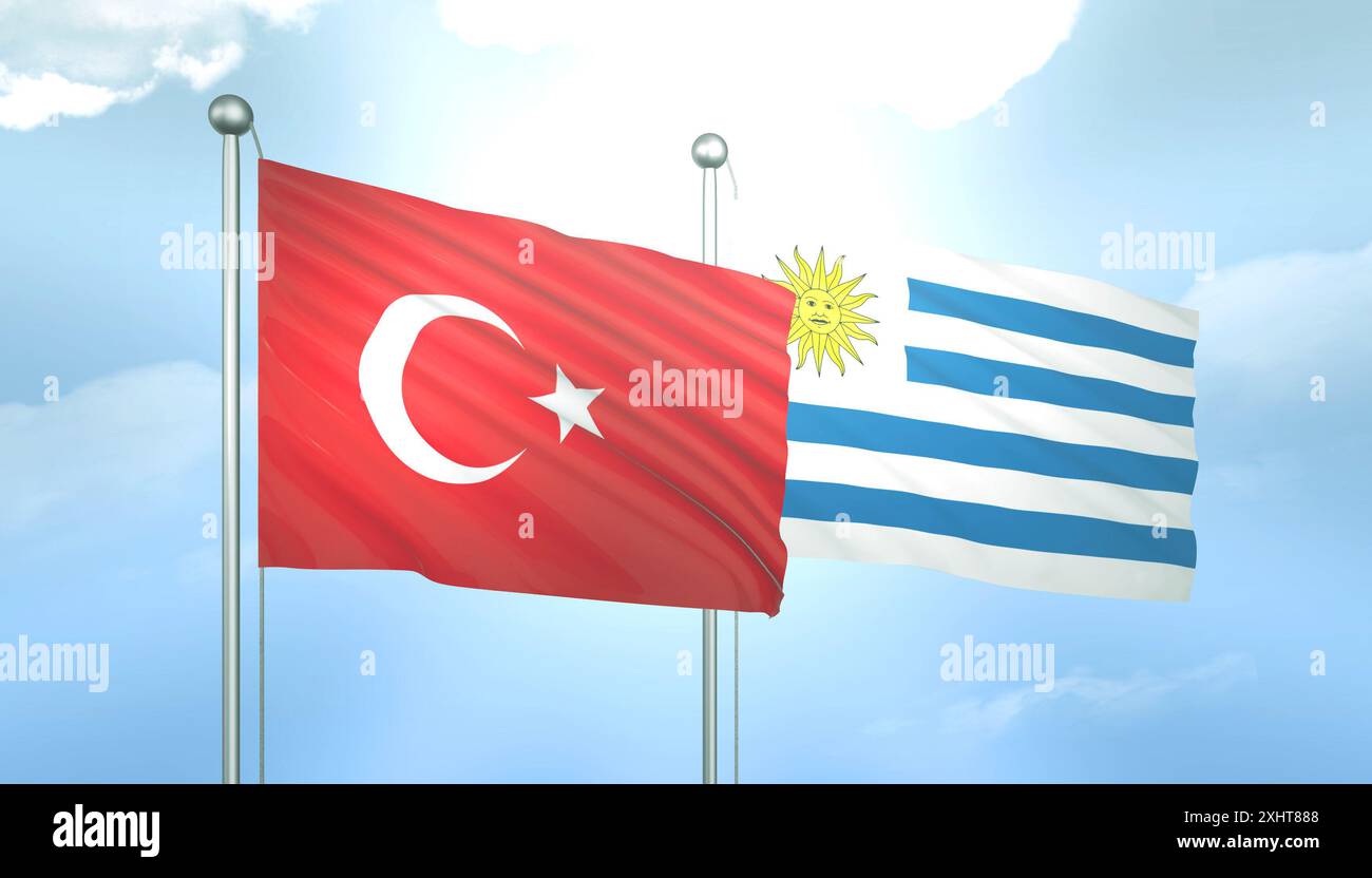 3d flag uruguay waving ripple hi-res stock photography and images - Alamy