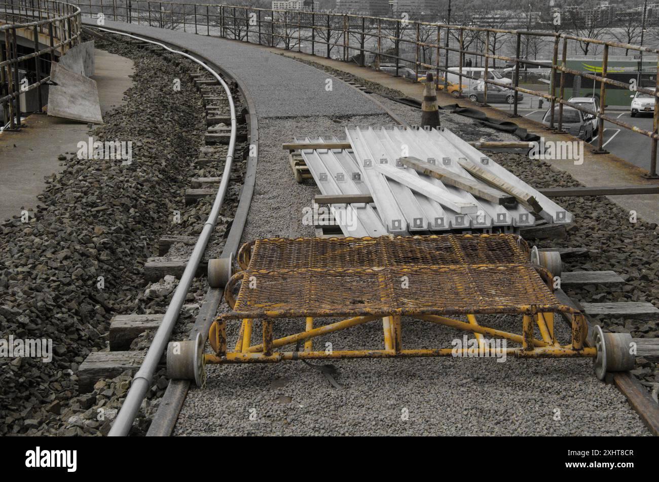 Early construction of the High Line in New York City Stock Photo - Alamy