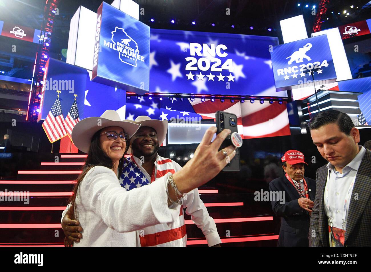 Milwaukee, United States. 15th July, 2024. Delegates take selfies at ...