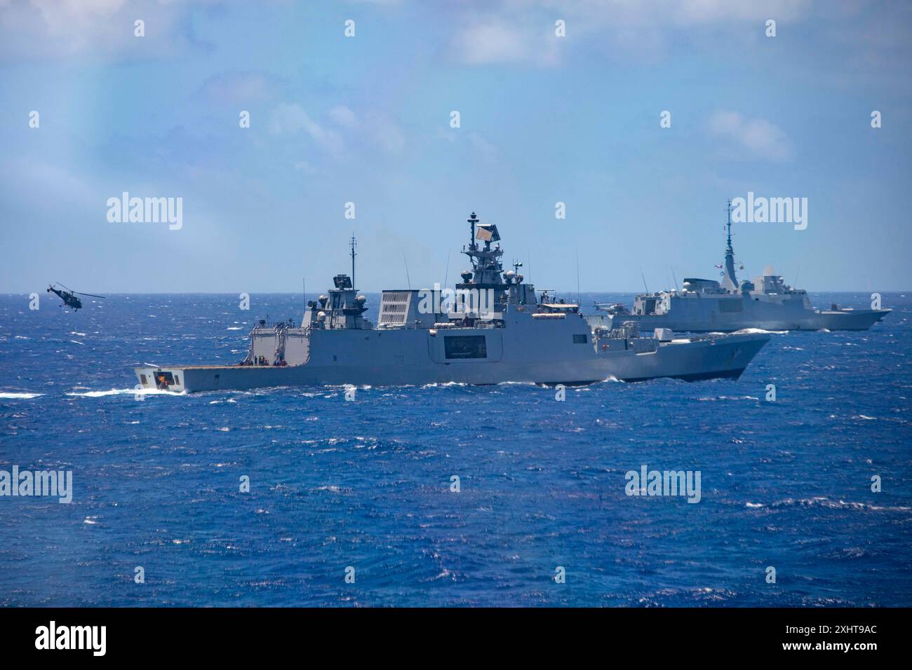 Indian Shivalik-class guided-missile frigate INS Shivalik (F47), front ...