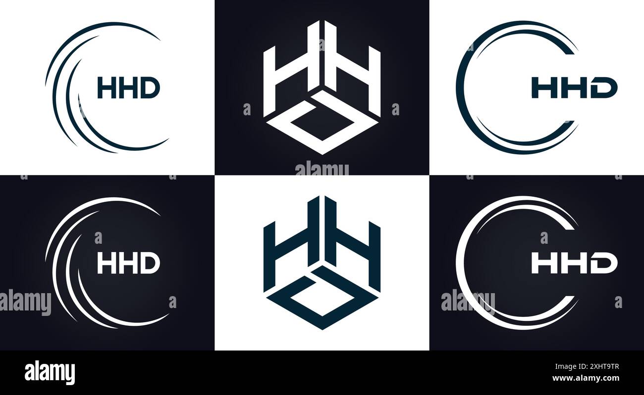 HHD logo. H H D design. White HHD letter. HHD, H H D letter logo design ...
