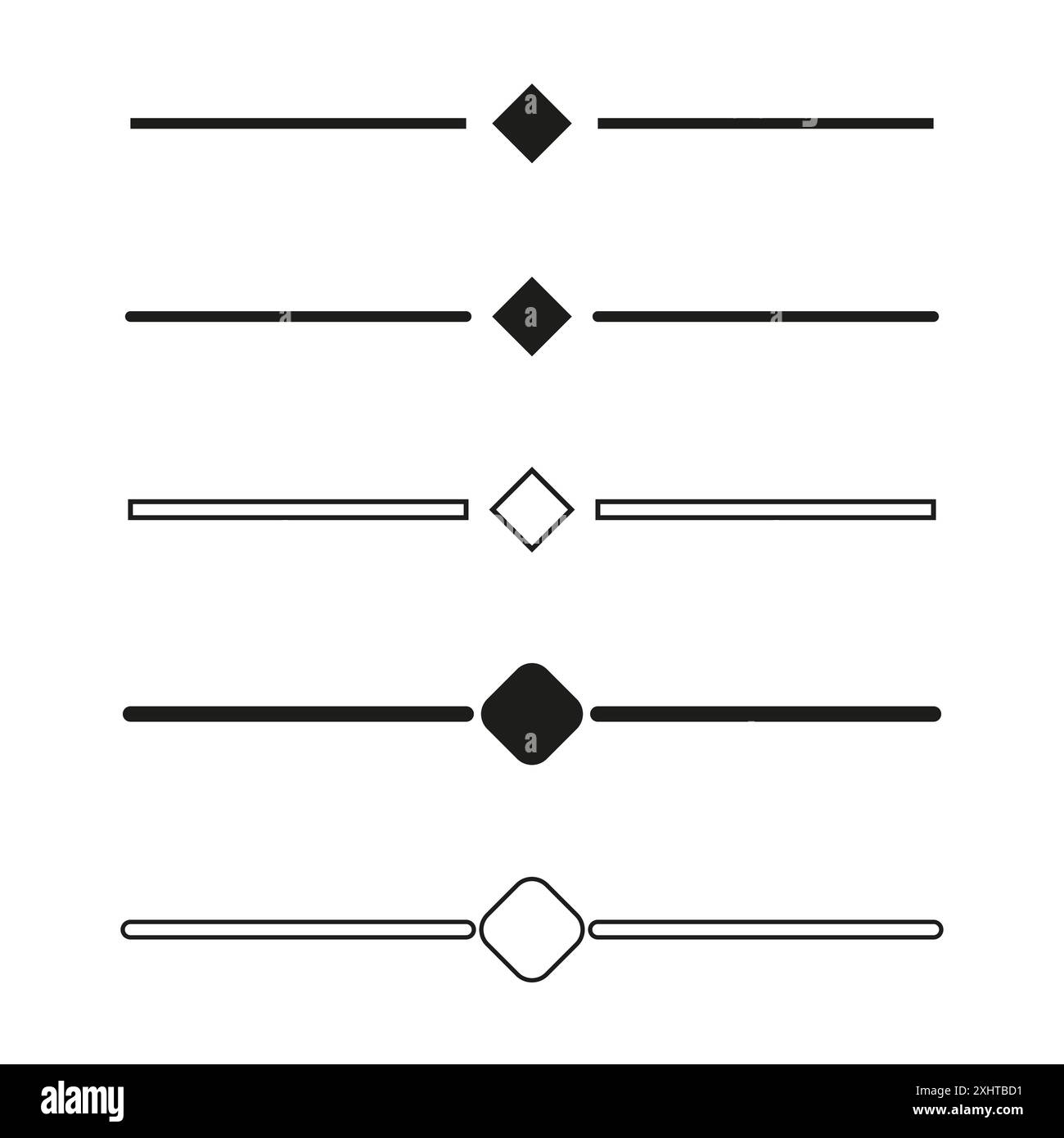 Diamond divider icons. Simple line separators. Vector illustration ...
