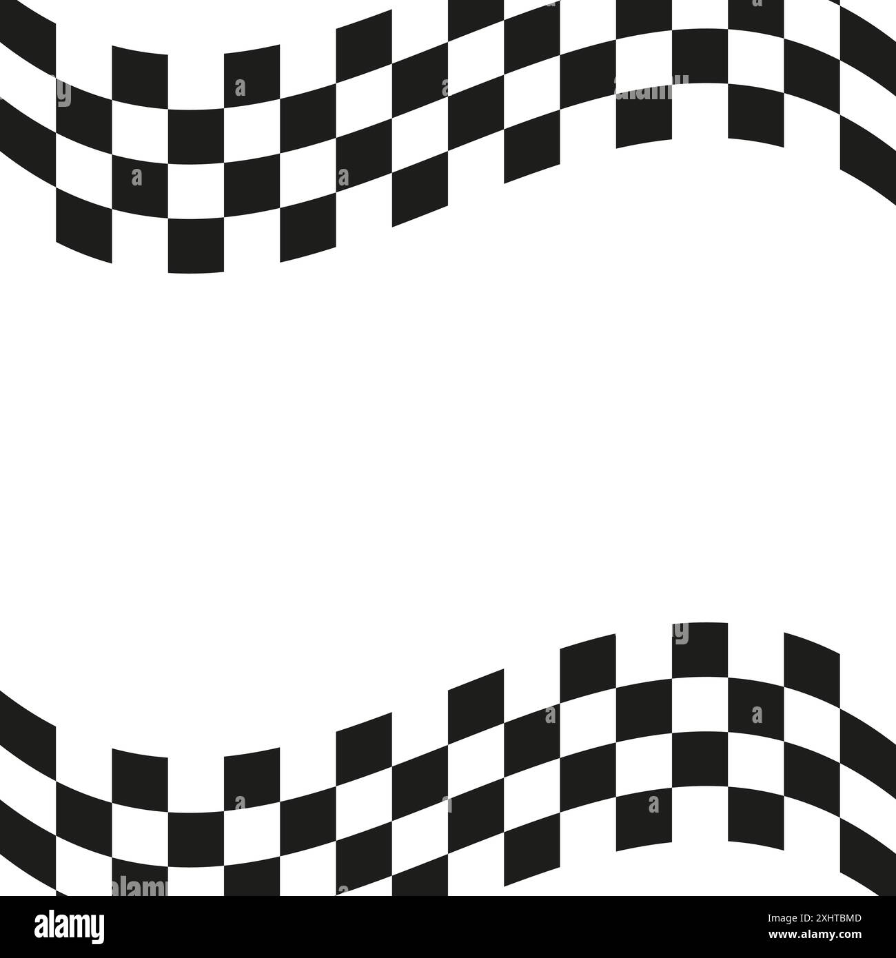 Checkered wave pattern. Black and white vector. Geometric abstract ...
