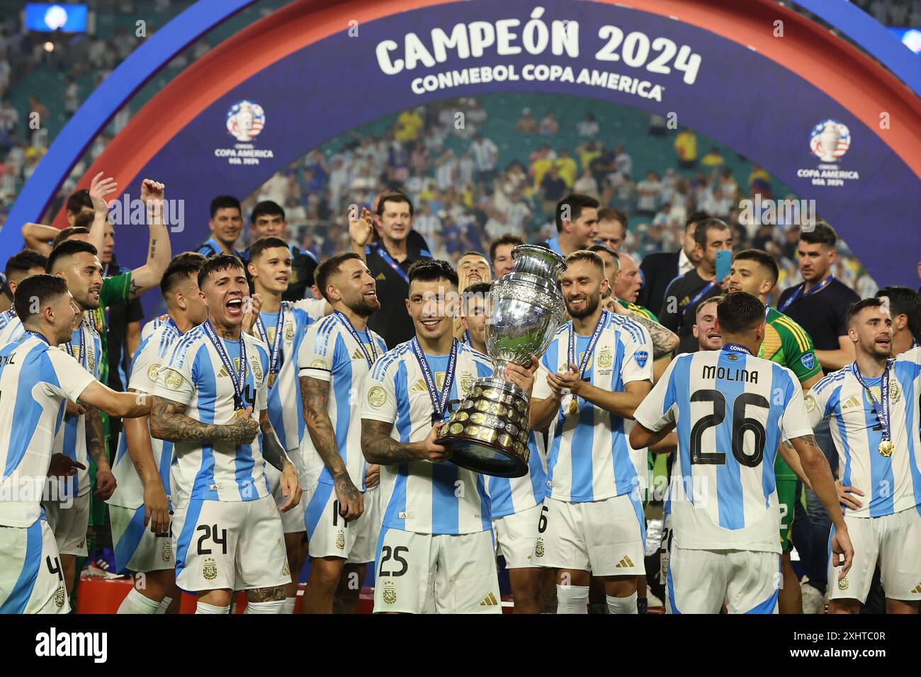 Miami, Florida, USA. 15th July, 2024. Argentina's defender Lisandro ...