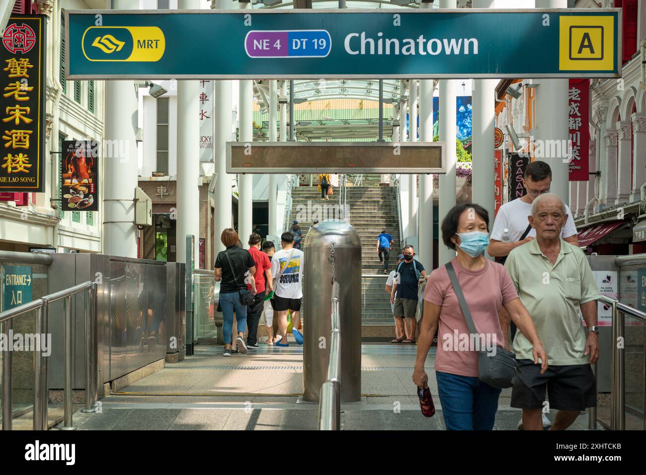 Singapore - May 29, 2024: Entrance to Chinatown MRT station, Singapore ...