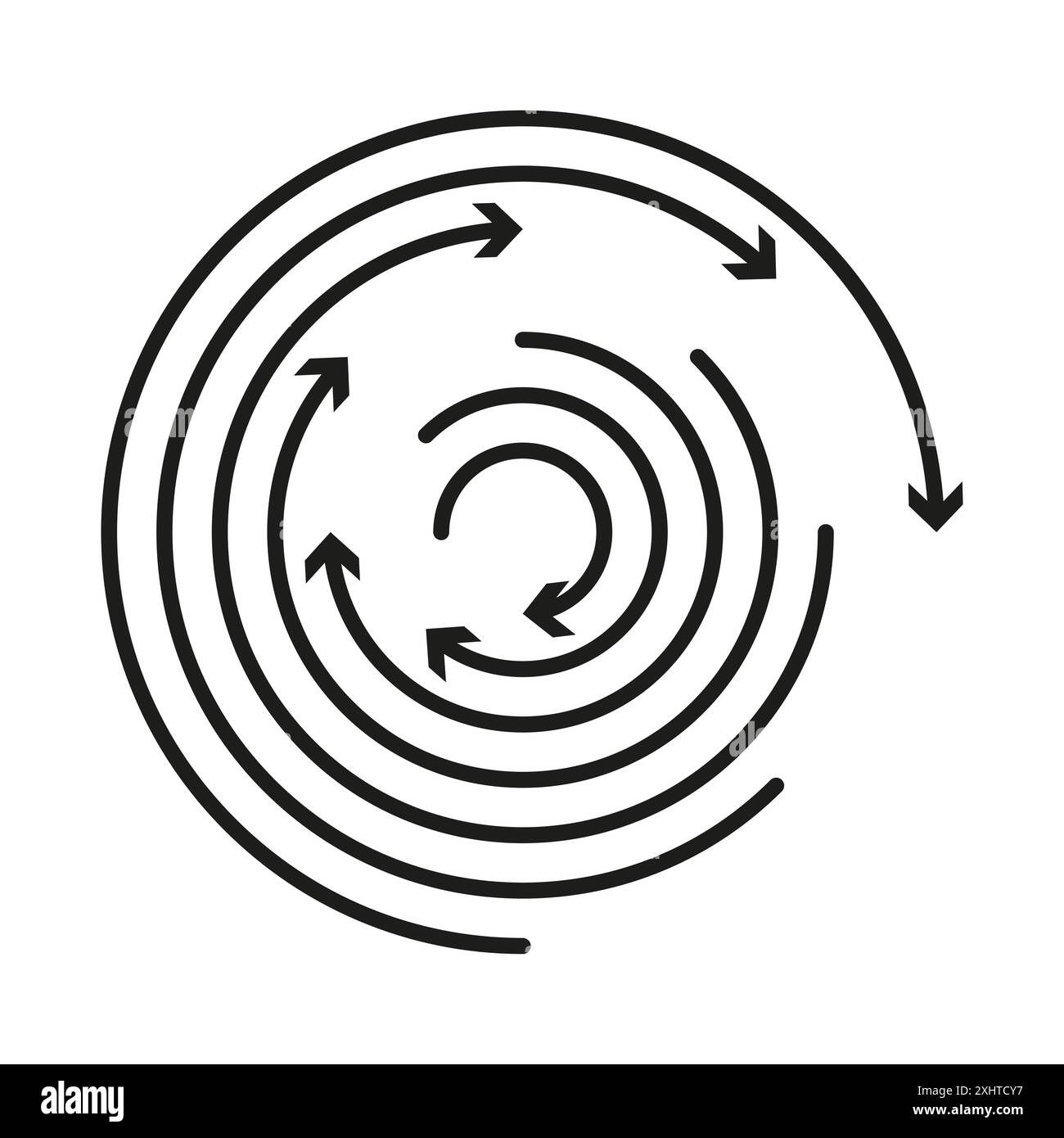 Circular arrow pattern. Abstract spiral shape. Dynamic vector illustration. Rotational design ...