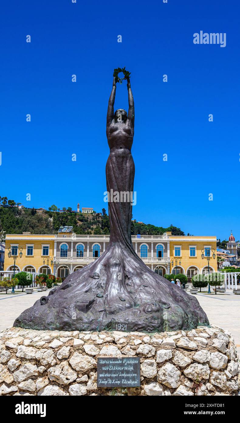 Zakynthos, Greece - June 8 2024: Statue Of Liberty Zante - Female ...