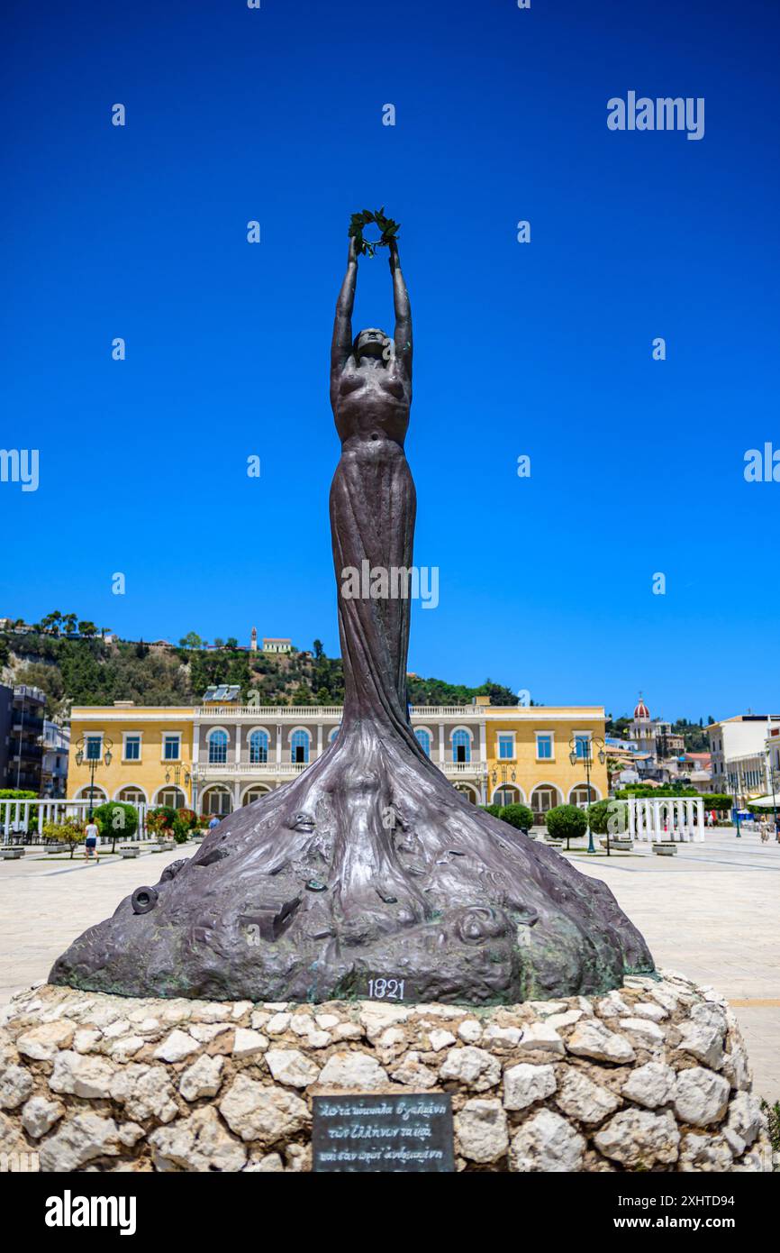 Zakynthos, Greece - June 8 2024: Statue Of Liberty Zante - Female ...