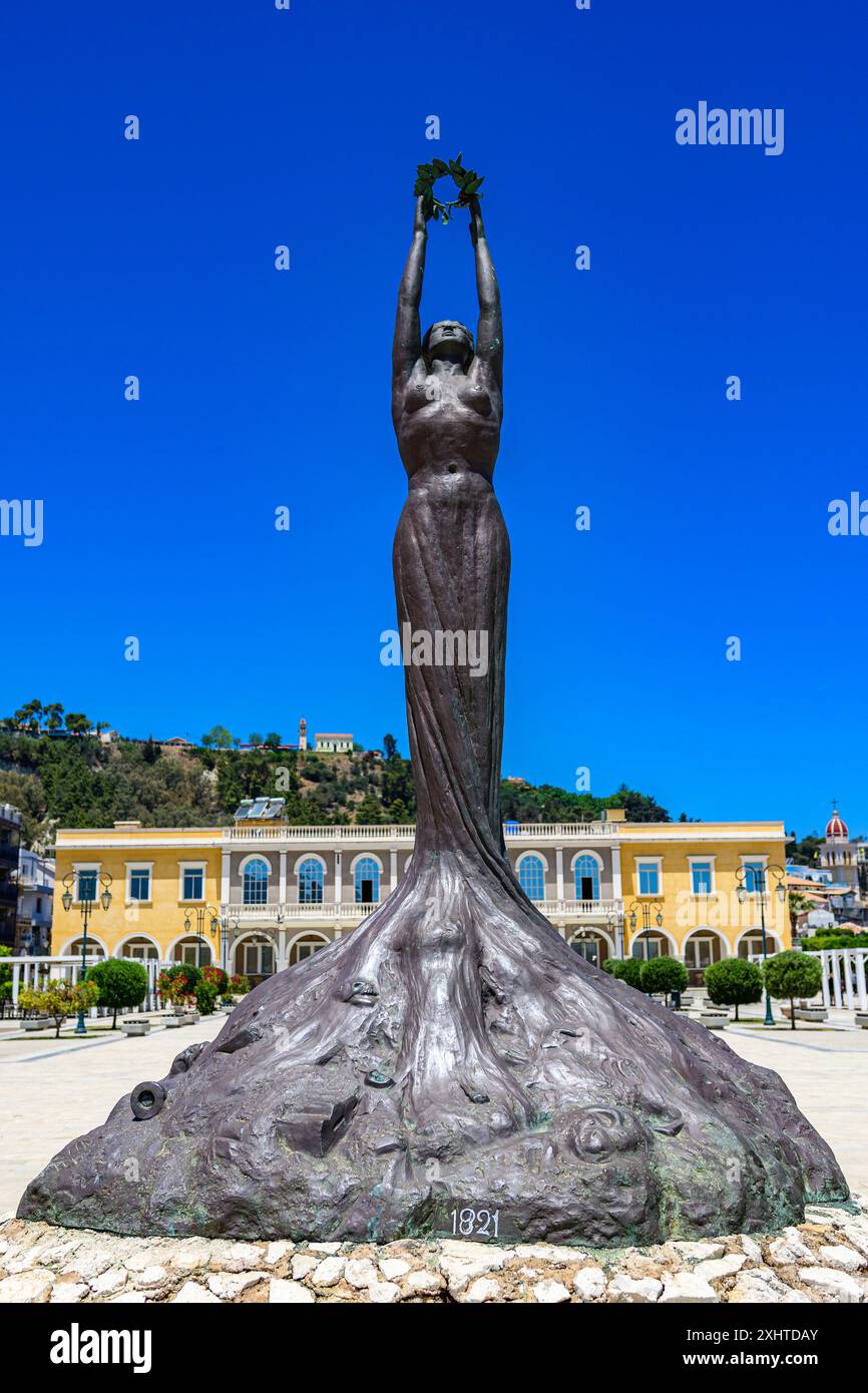 Zakynthos, Greece - June 8 2024: Statue Of Liberty Zante - Female ...