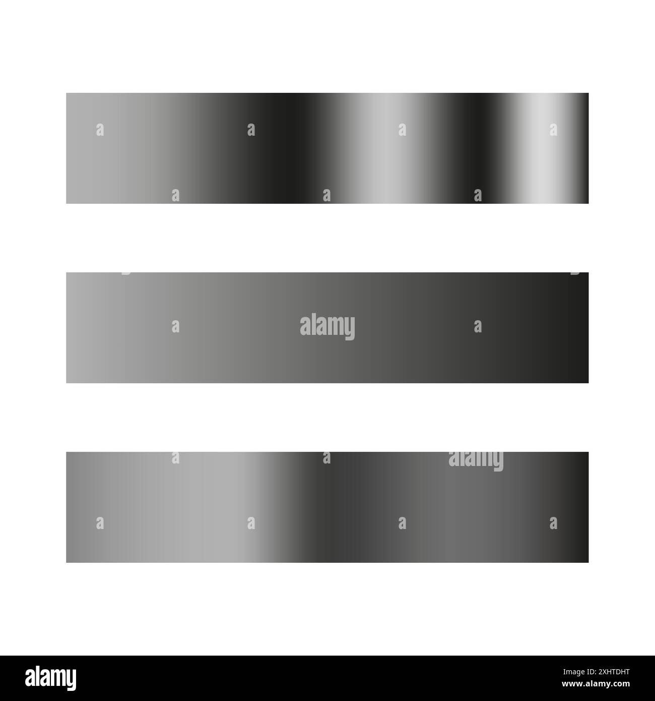 Black gradient bars. Horizontal vector elements. Smooth grayscale transition. Abstract design ...