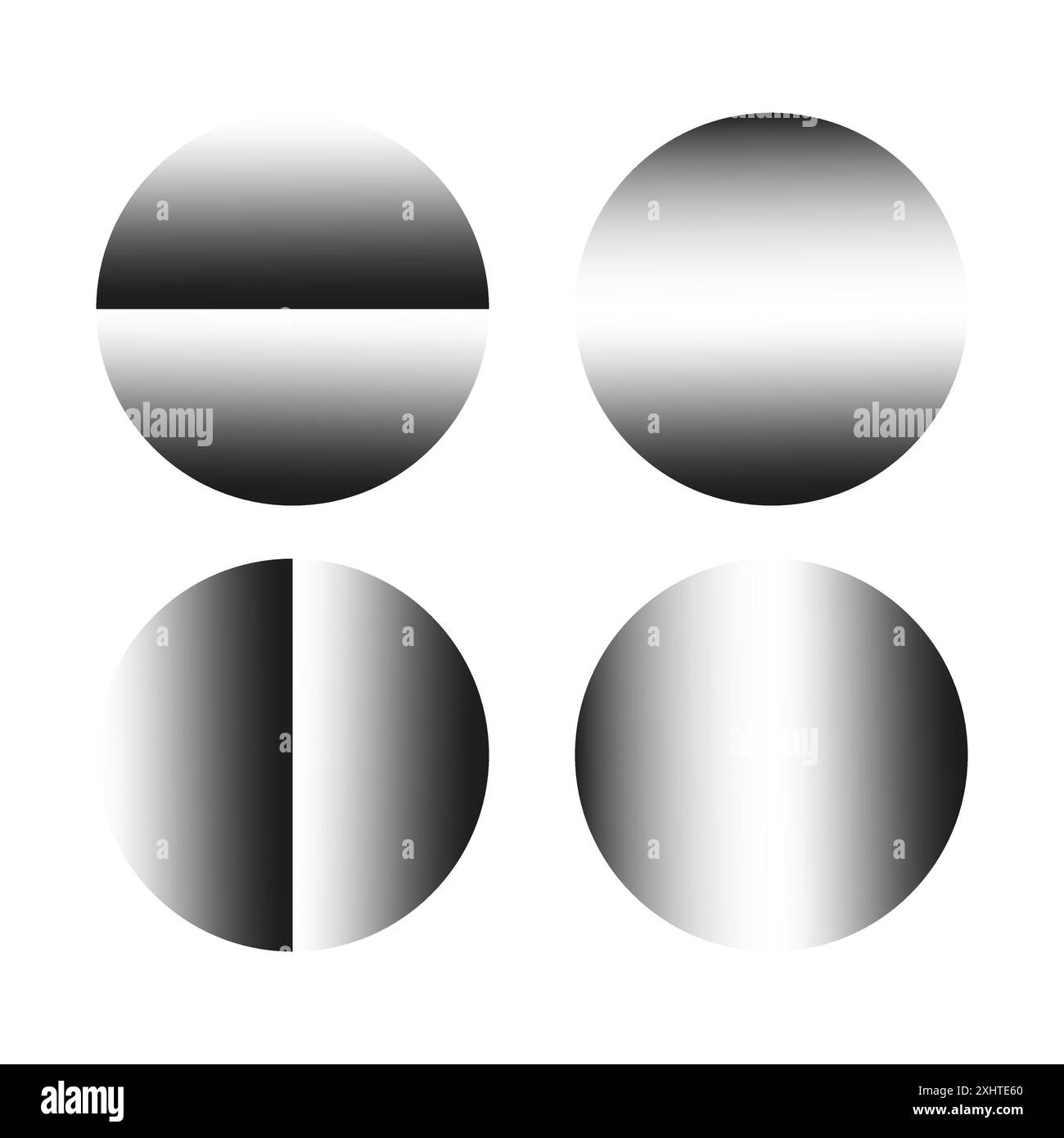 Circular gradient shapes. Black white circles. Vector geometric design ...