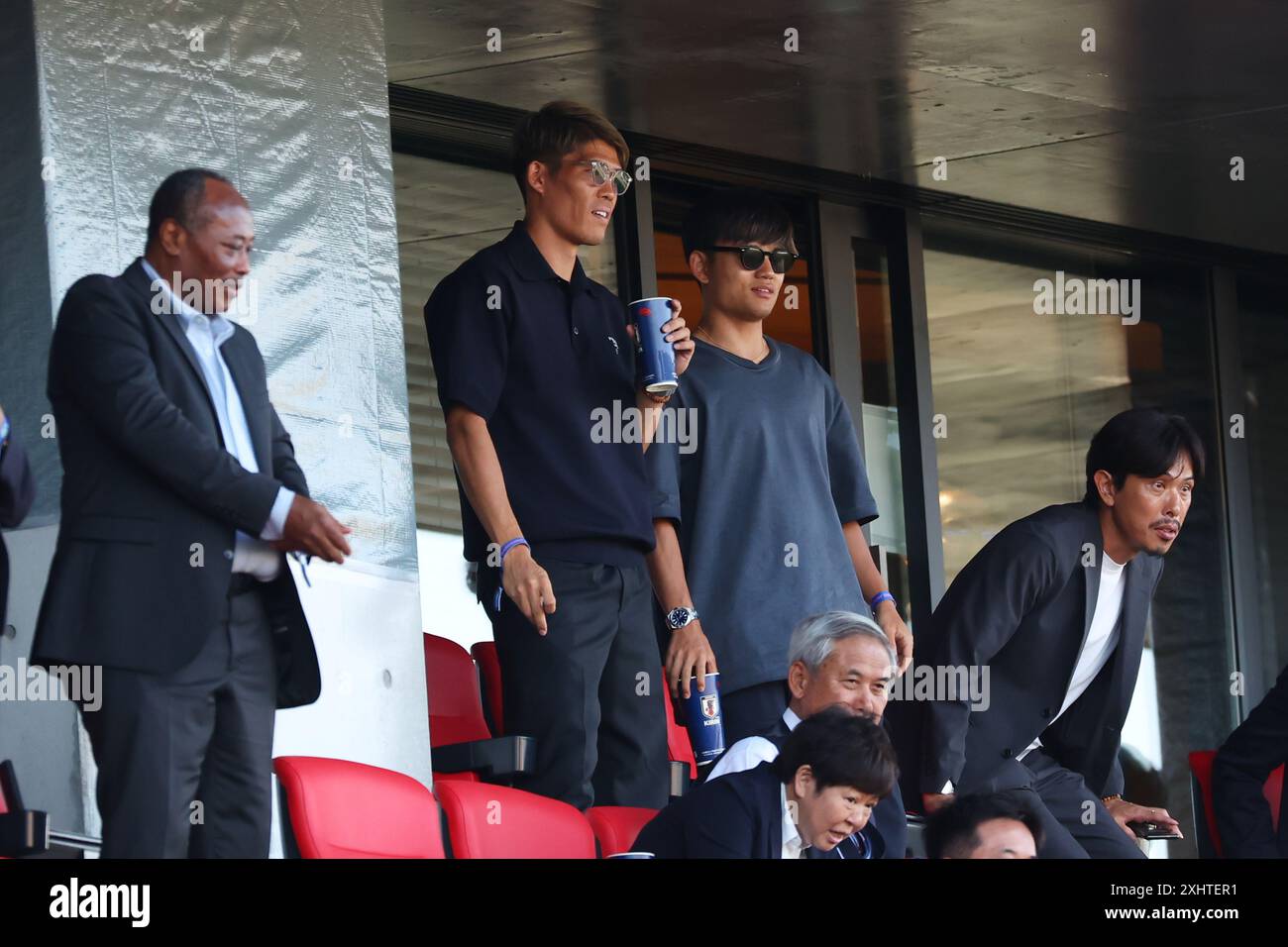 Ishikawa, Japan. 13th July, 2024. (L to R) Takehiro Tomiyasu, Takefusa ...