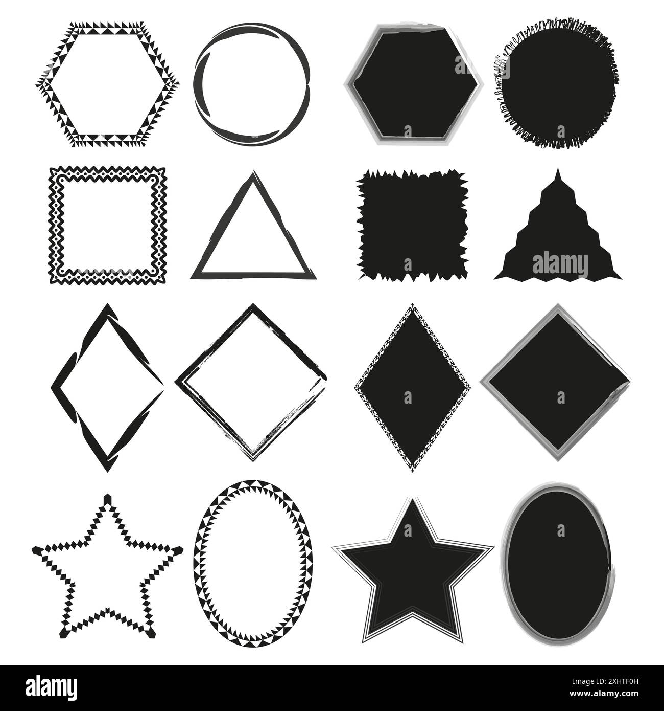 Abstract shape frames. Vector collection. Geometric borders. Creative ...