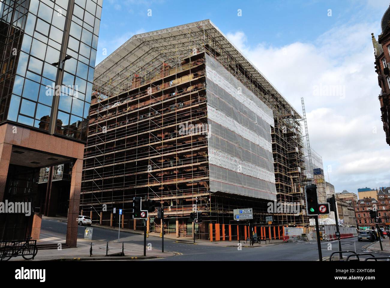 50 Bothwell Street behind scaffolding and covered by a roof as they ...