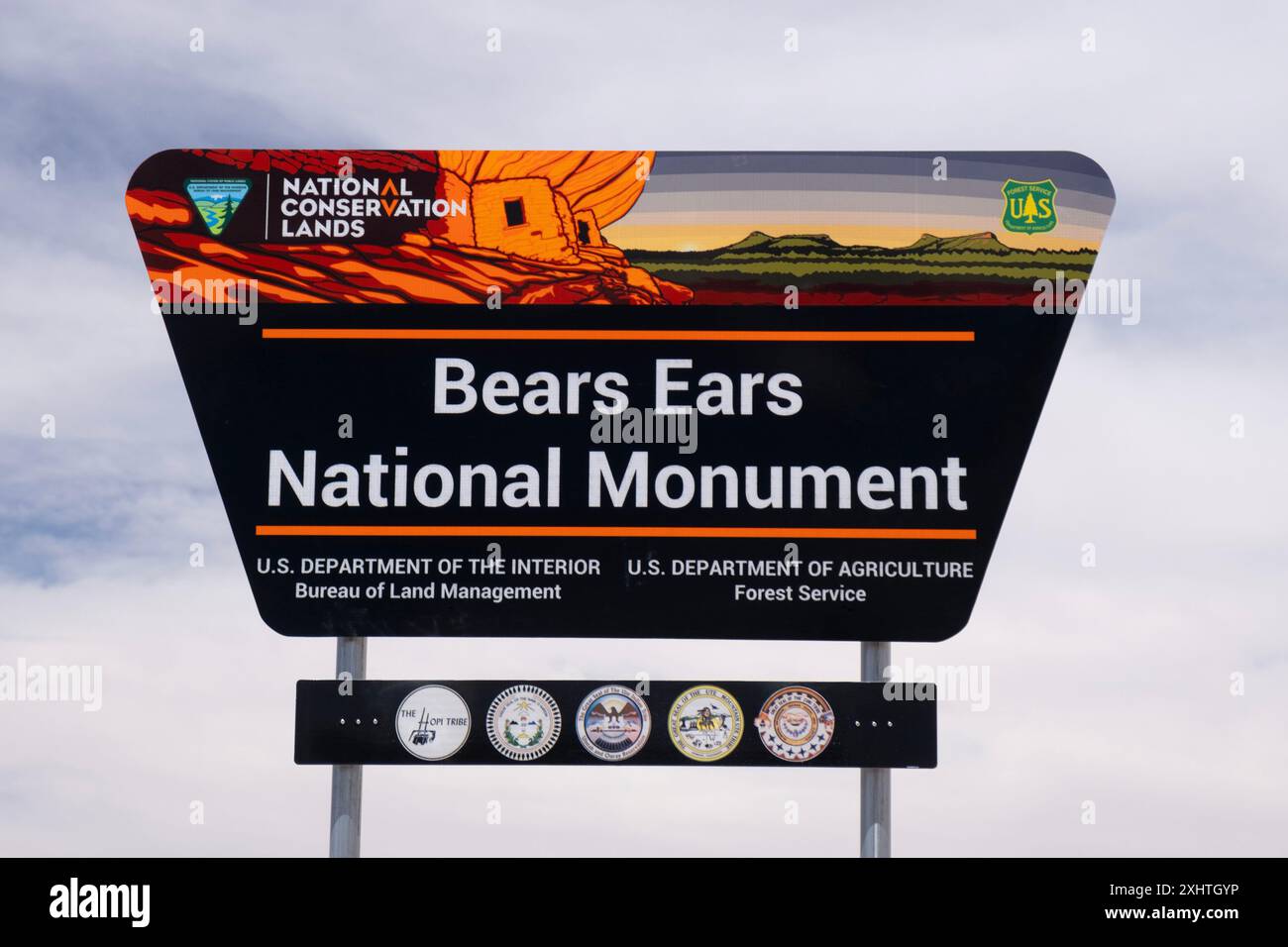 Sign marking the entrance to Bears Ears National Monument in Utah on ...