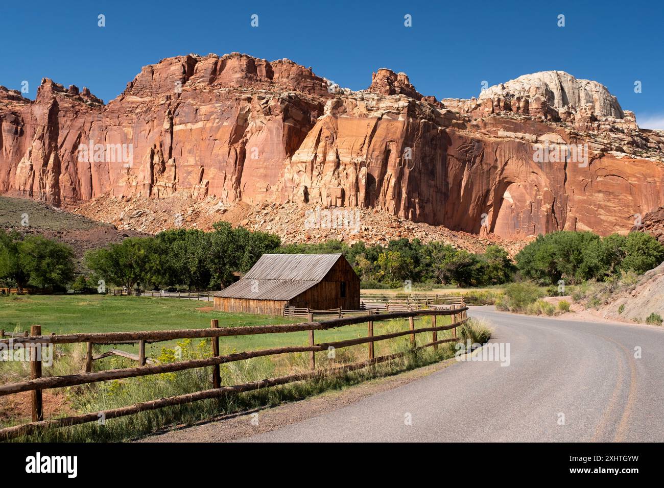View of the Gifford Homestead barn in Fruita Utah in Capitol Reef ...
