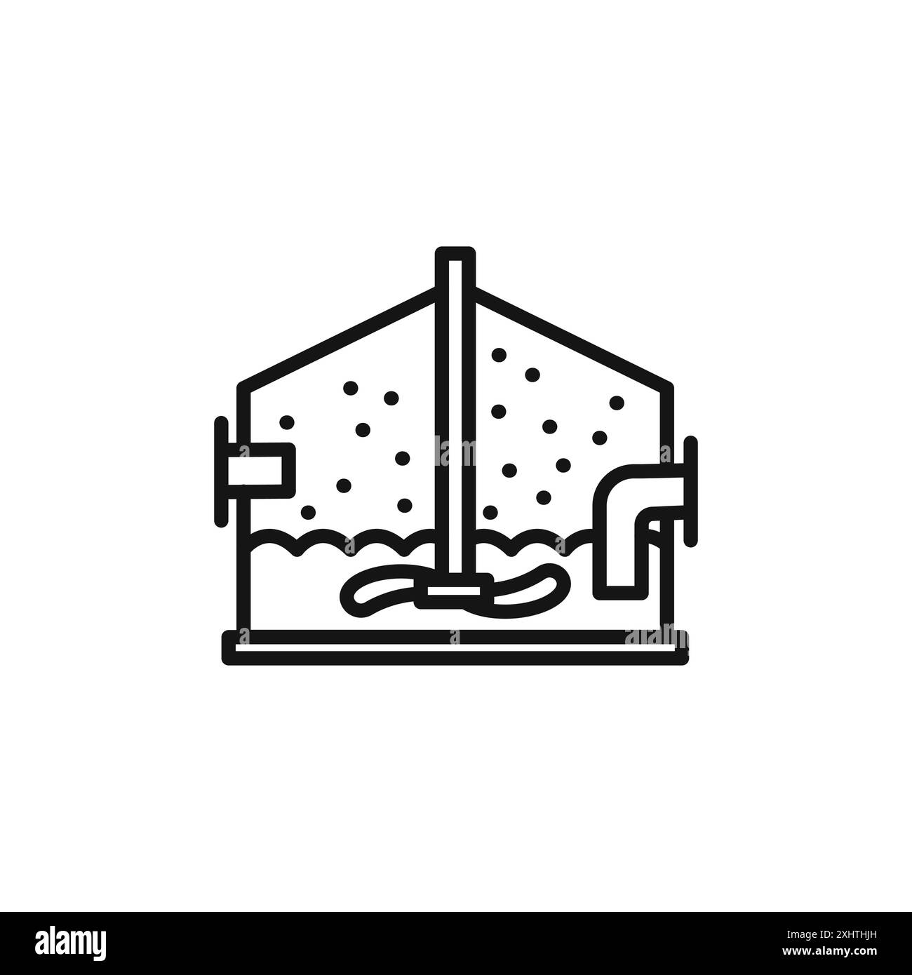 anaerobic digestion biomass icon outline collection or set in black and ...