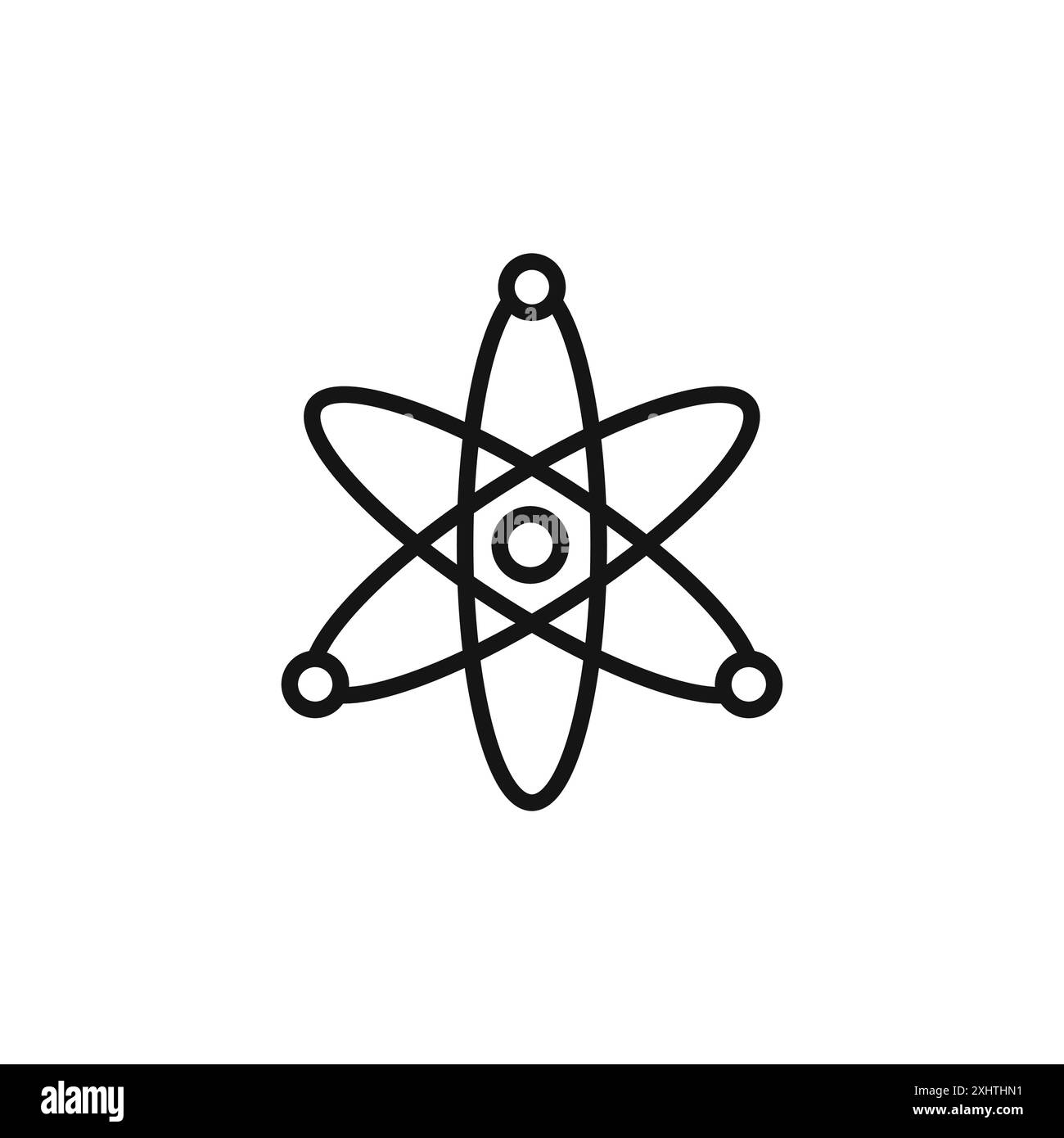 Atom scientific icon outline collection or set in black and white Stock ...
