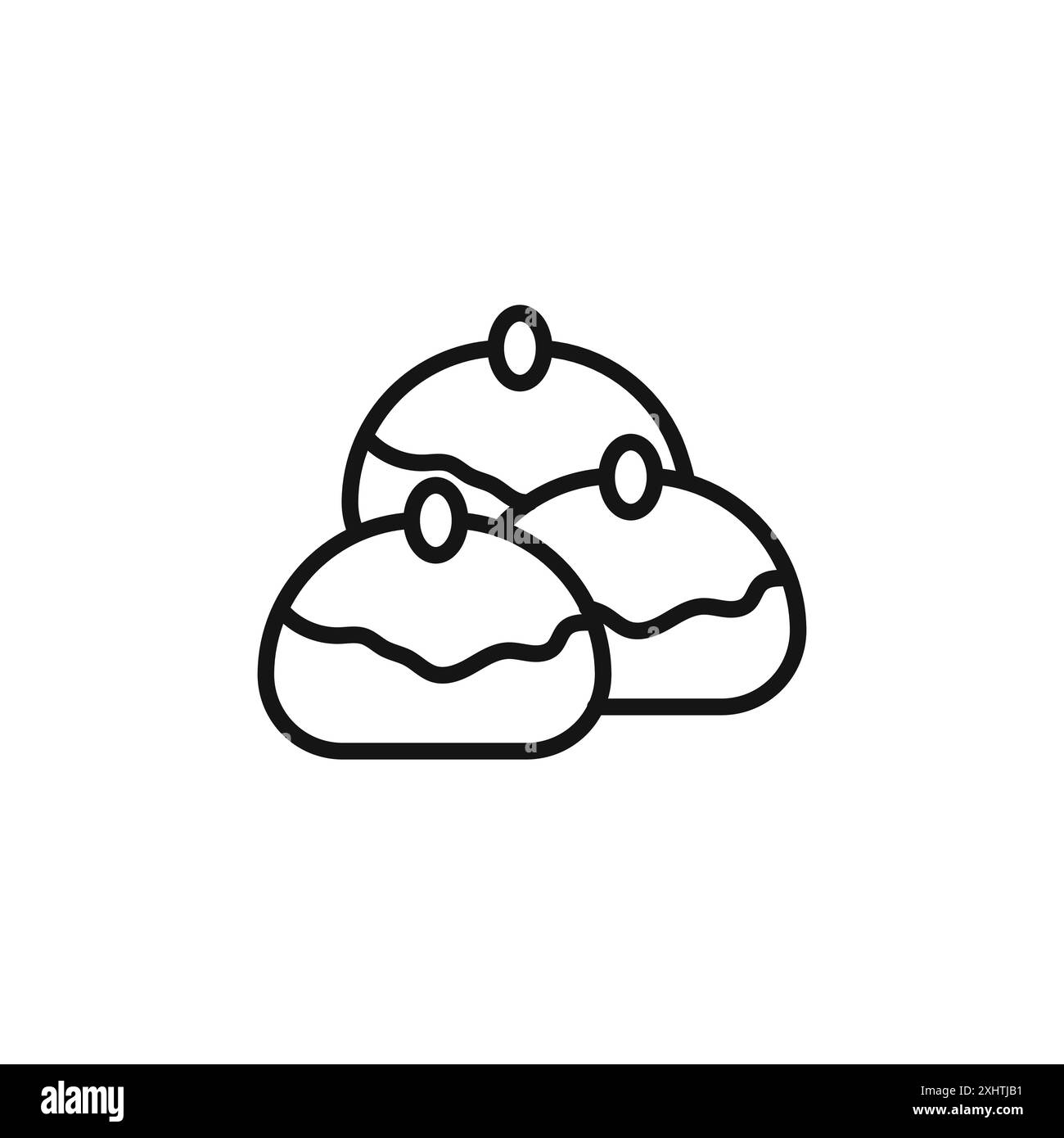 Belgian Buns Icon Outline Collection Or Set In Black And White Stock Vector Image And Art Alamy