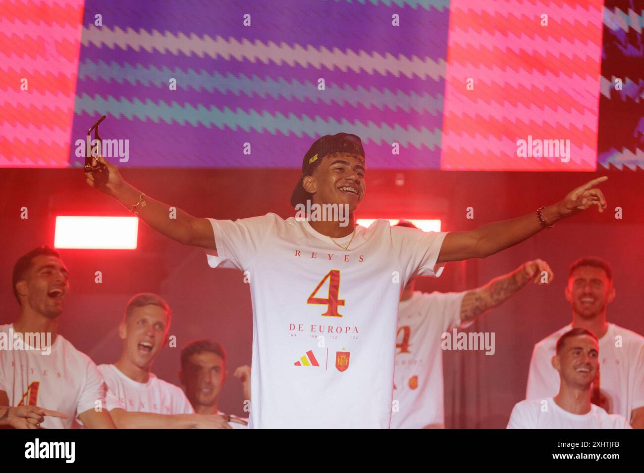 MADRID, SPAIN - JULY 15:Lamine Yamal during the celebration of the ...