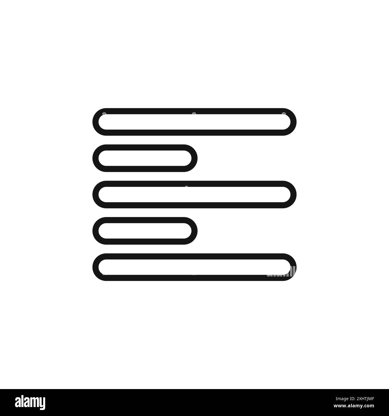 Alignment icon outline collection or set in black and white Stock ...