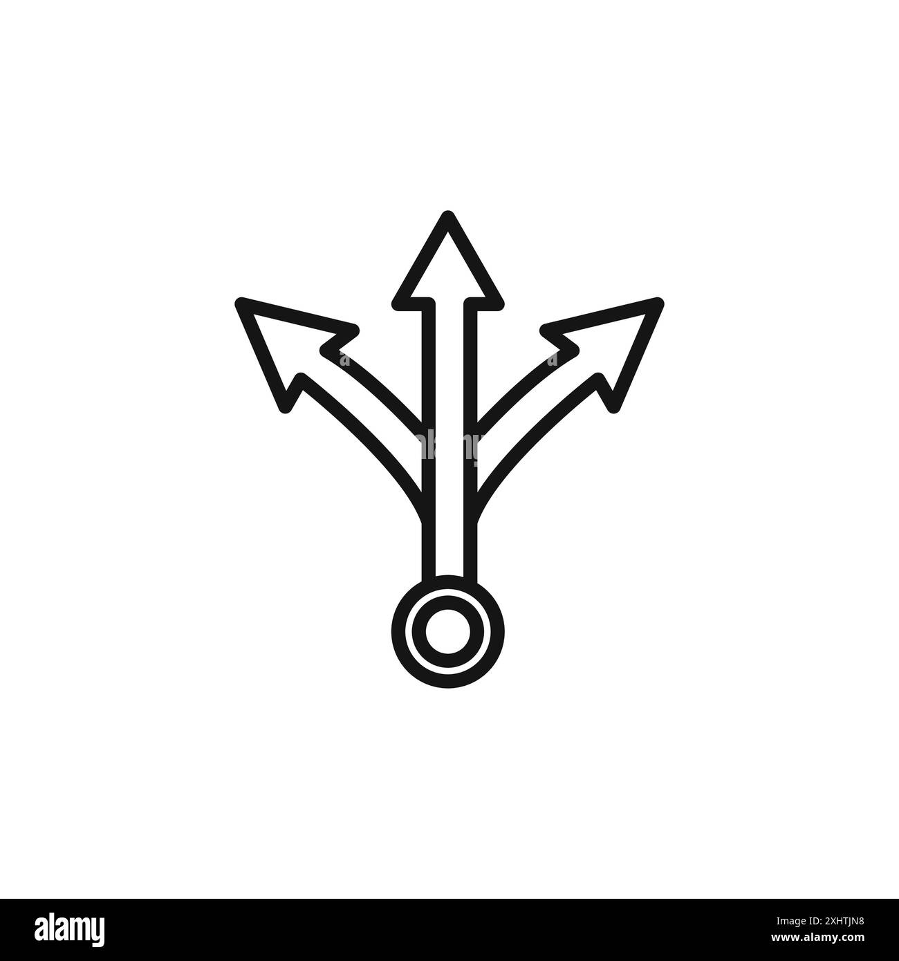 3 arrow way icon outline collection or set in black and white Stock ...