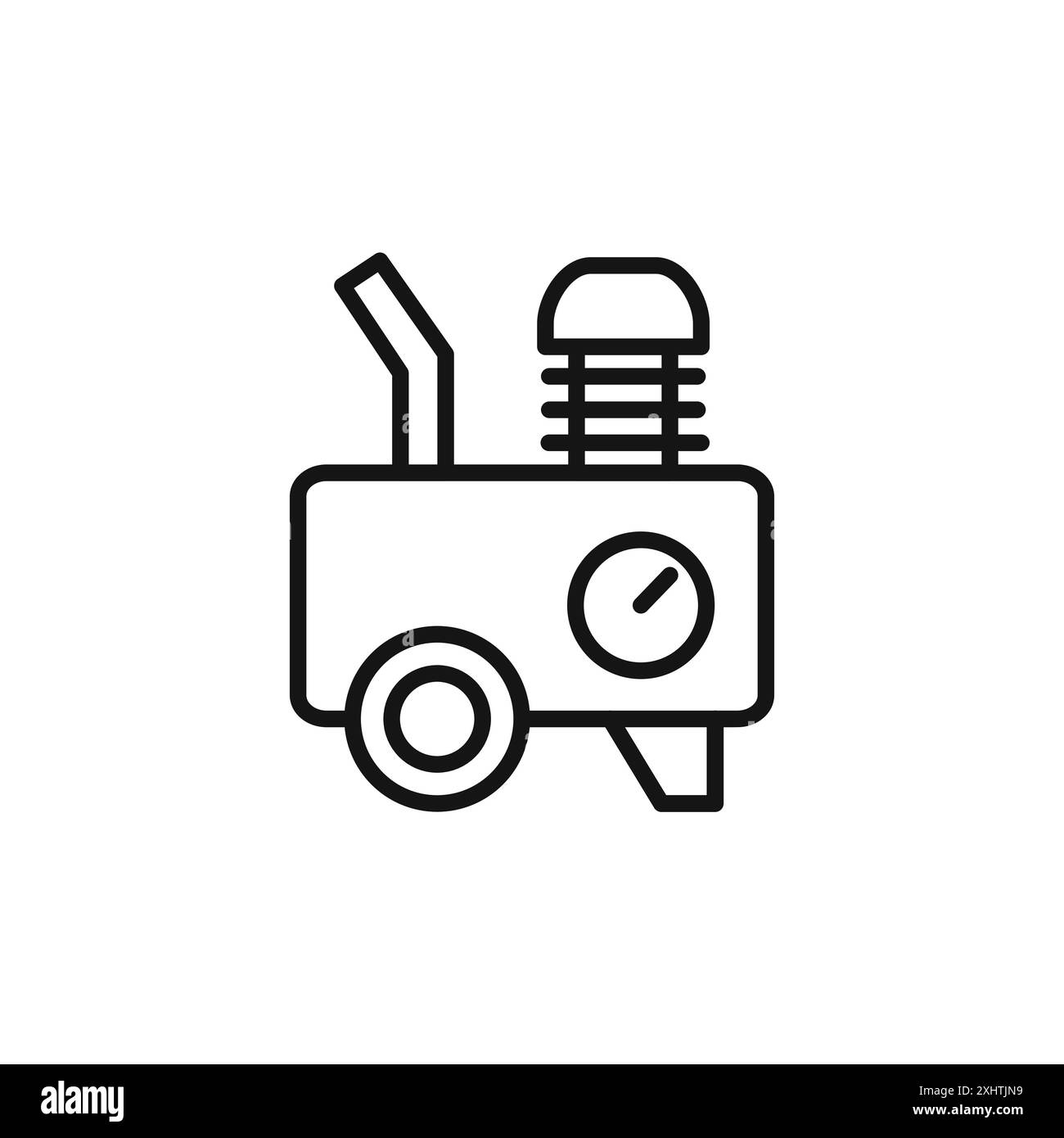 Air compressor pump icon outline collection or set in black and white ...