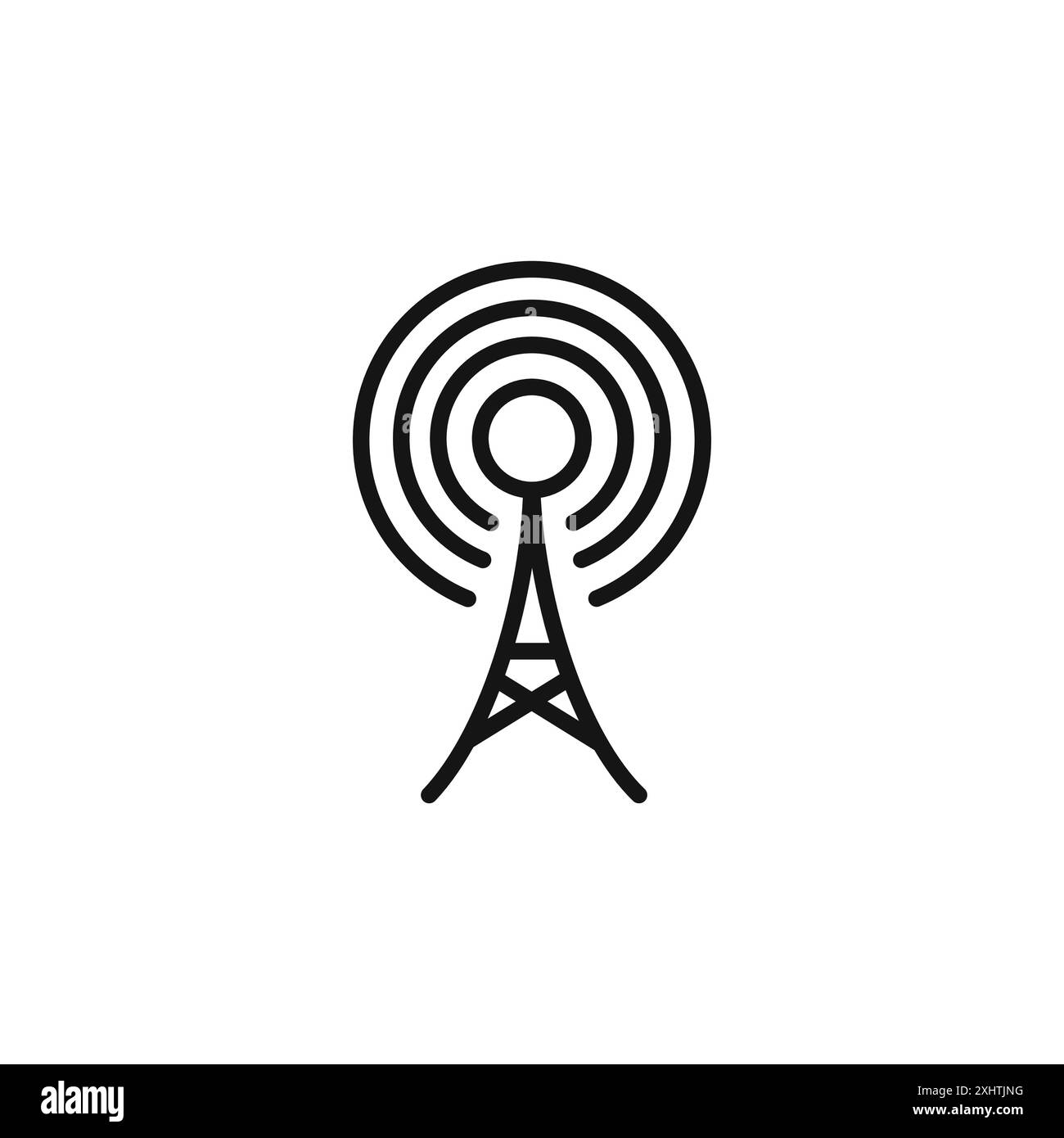 Broadcast Icon outline collection or set in black and white Stock ...
