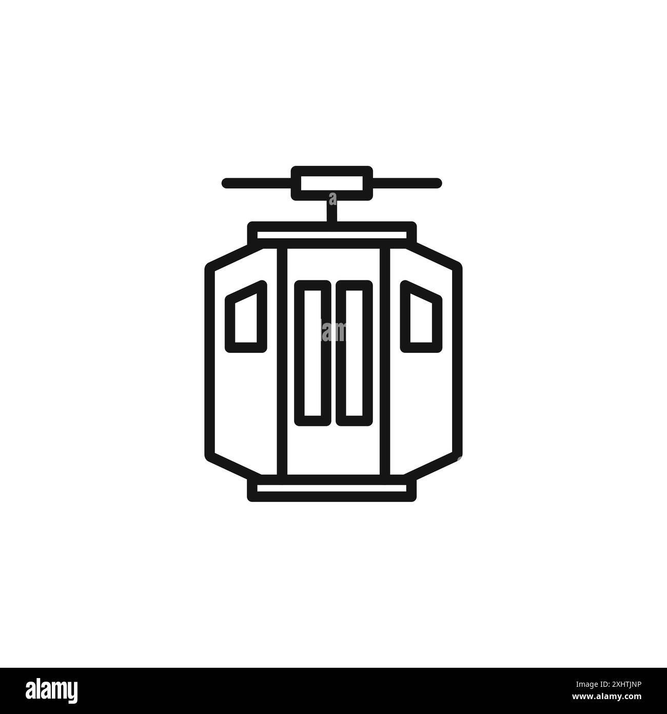 aerial tramway icon outline collection or set in black and white Stock ...