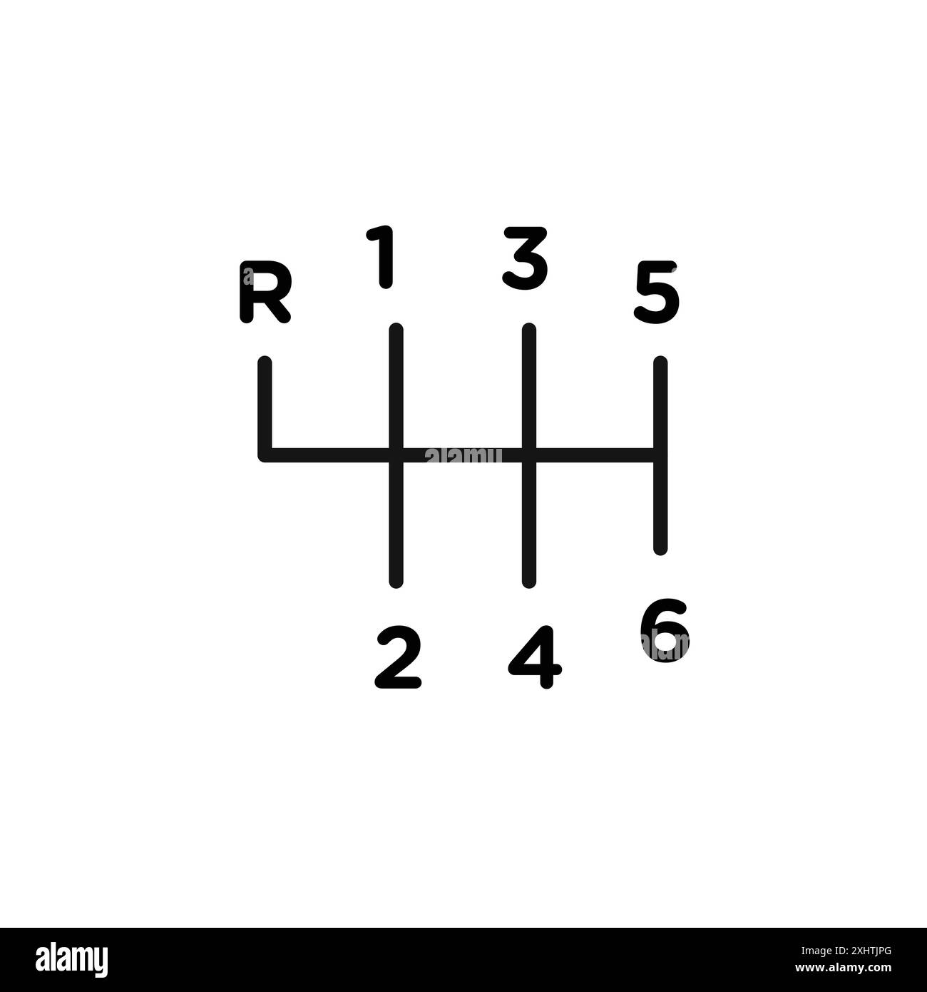 car manual shift lever icon outline collection or set in black and white Stock Vector Image ...