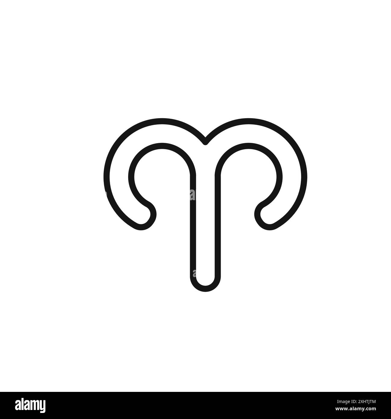 Aries zodiac sign icon outline collection or set in black and white ...