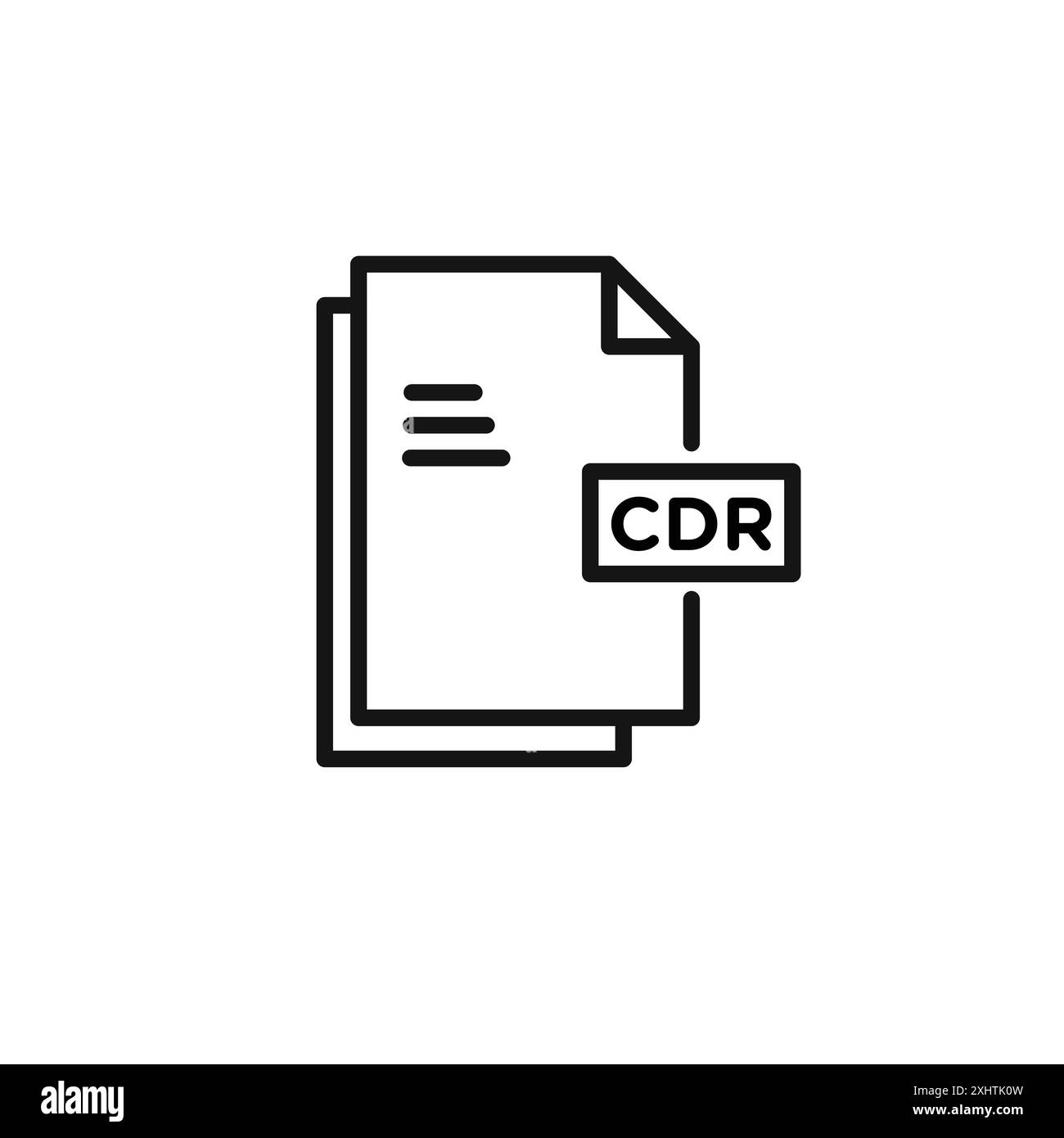 CDR file icon outline collection or set in black and white Stock Vector ...