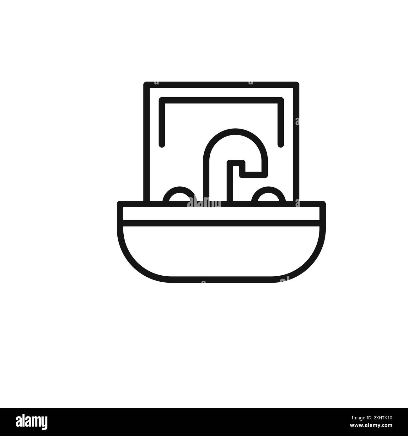 Bathroom sink icon outline collection or set in black and white Stock ...