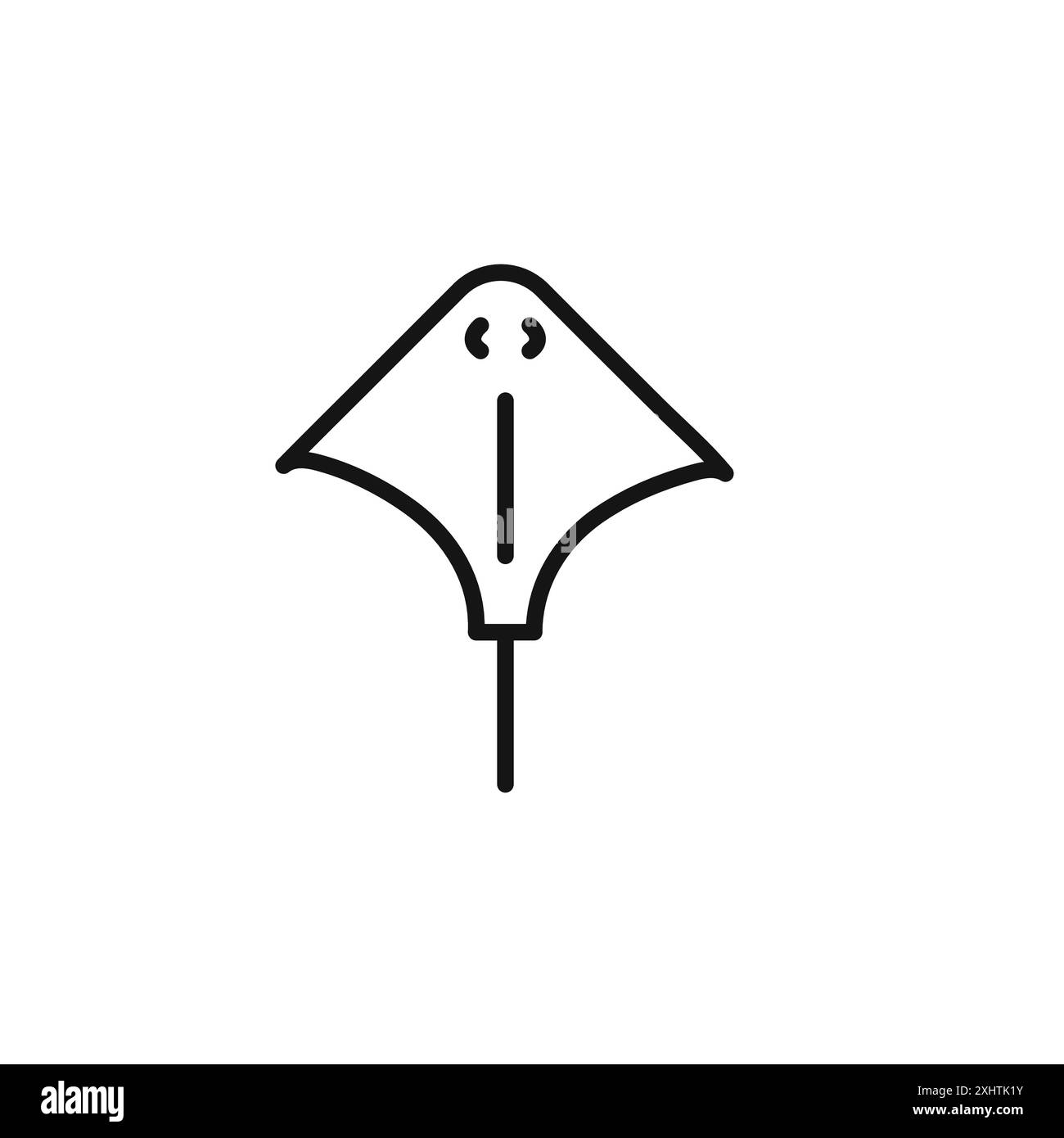 Bat Ray Fish icon outline collection or set in black and white Stock ...