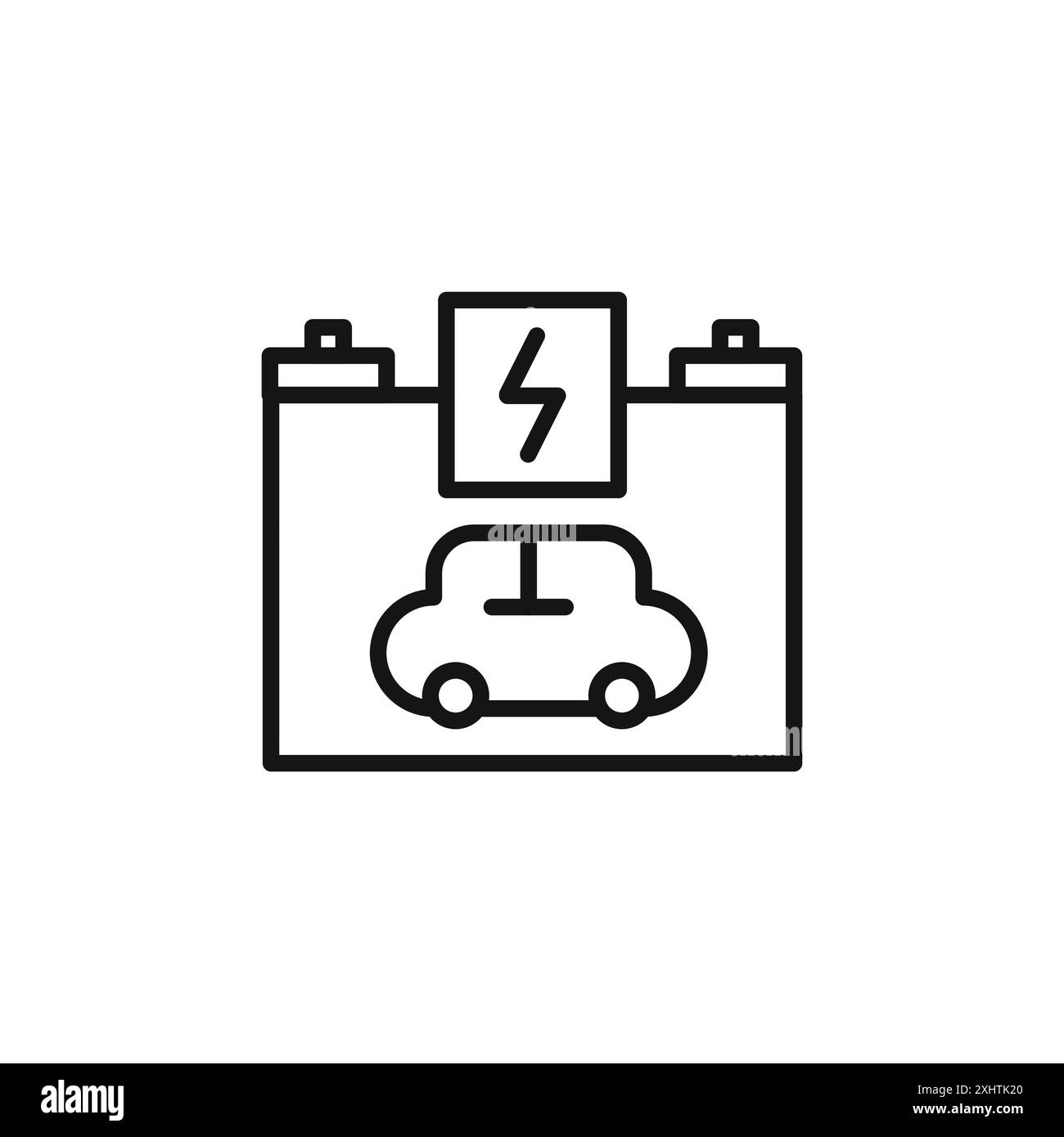 Car battery icon outline collection or set in black and white Stock ...