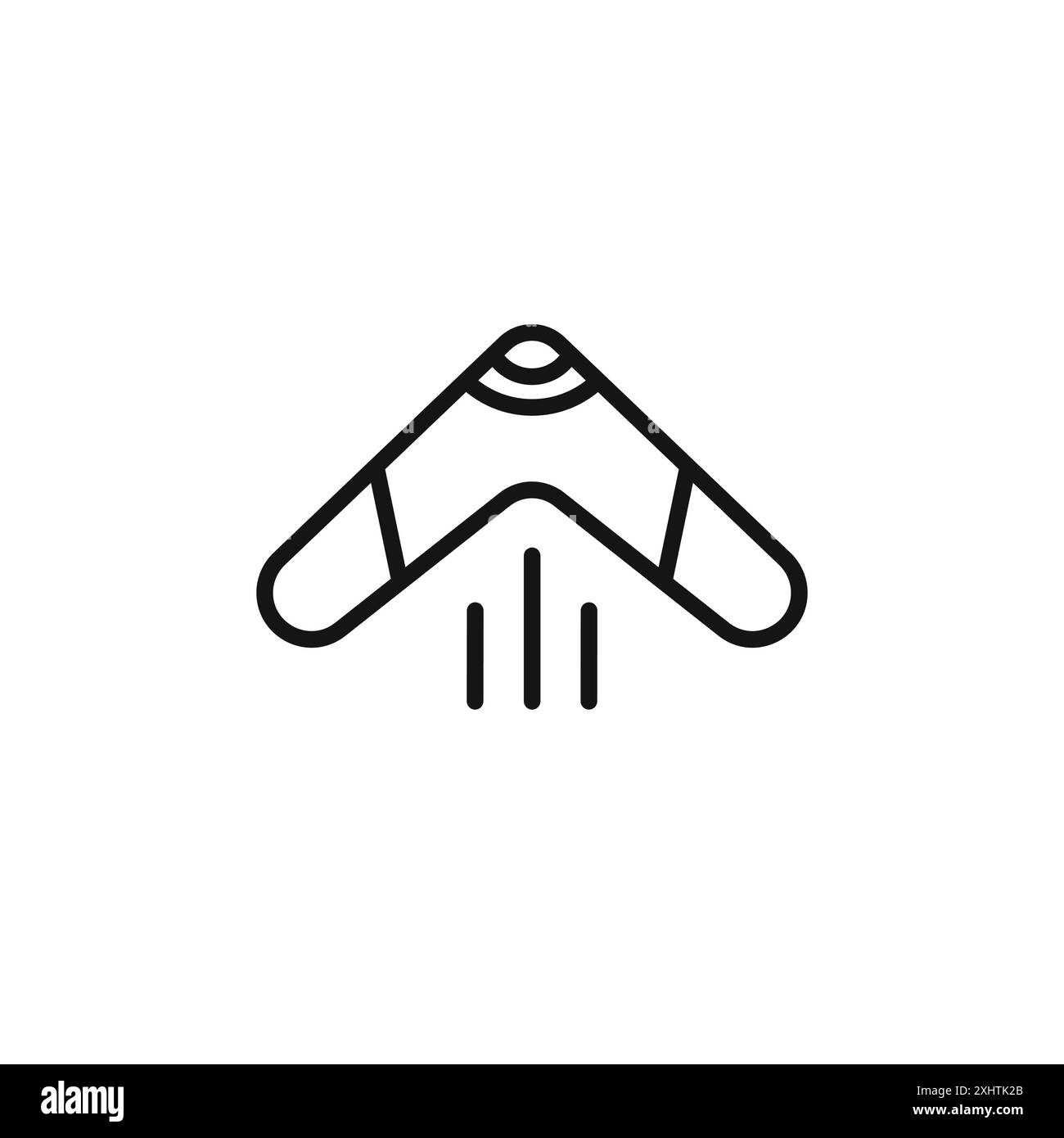 Boomerang Icon outline collection or set in black and white Stock ...
