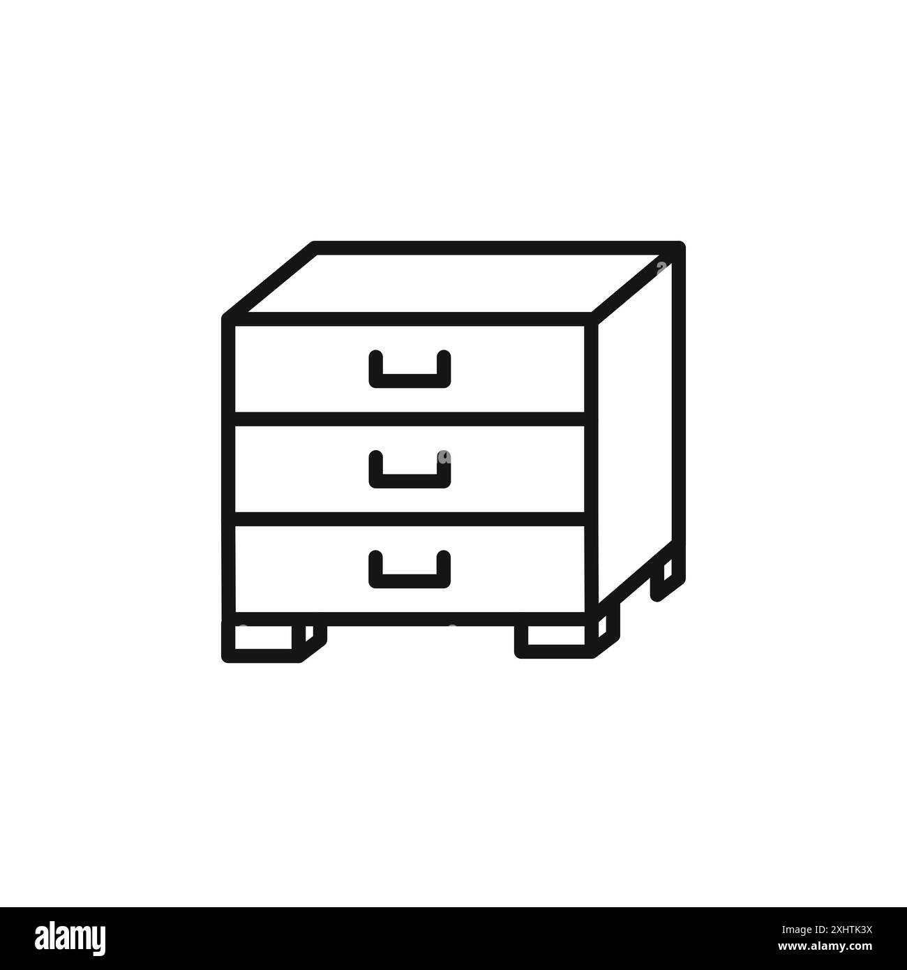 Chest of drawers icon outline collection or set in black and white ...