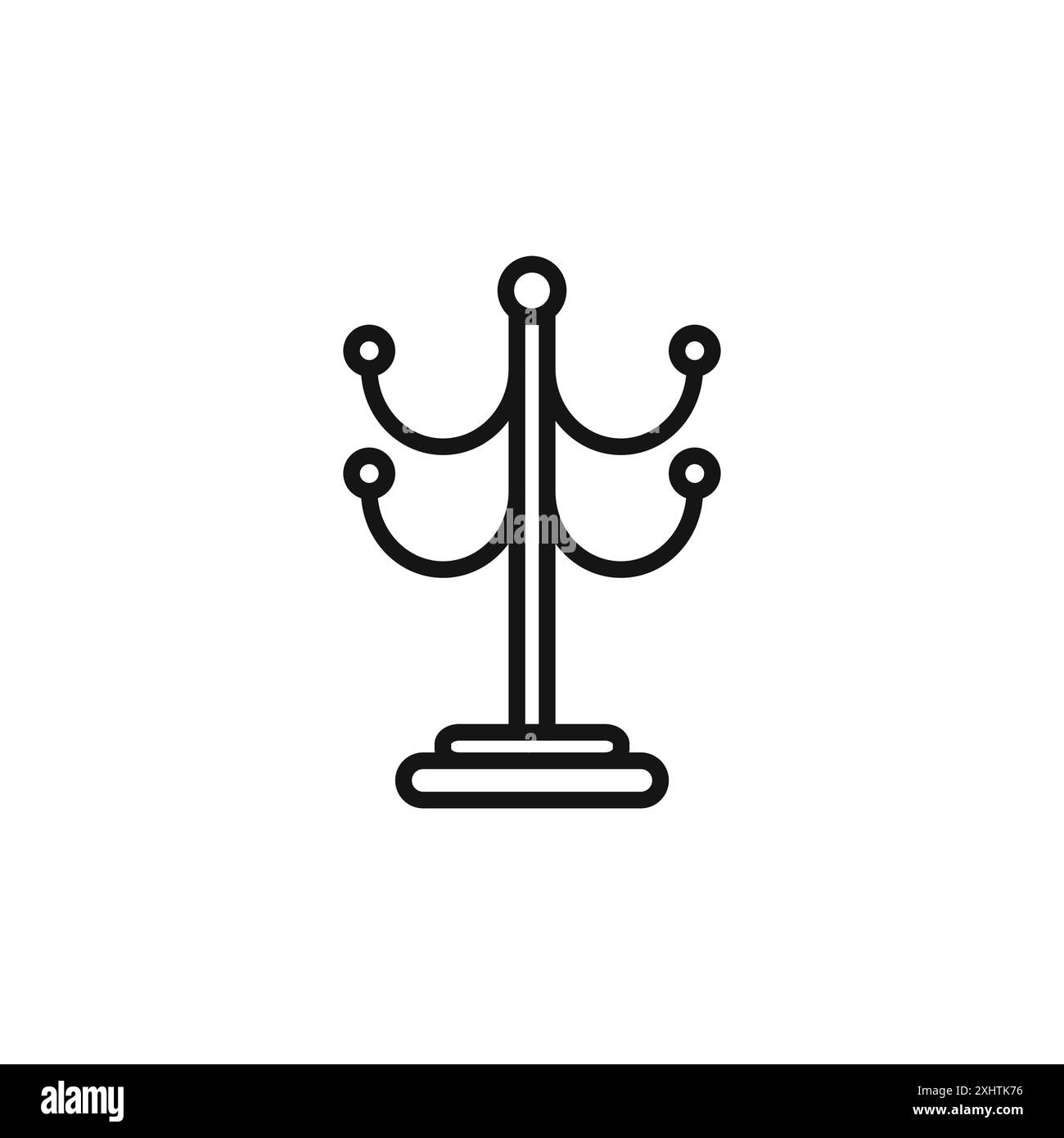 Coat Stand Icon outline collection or set in black and white Stock ...