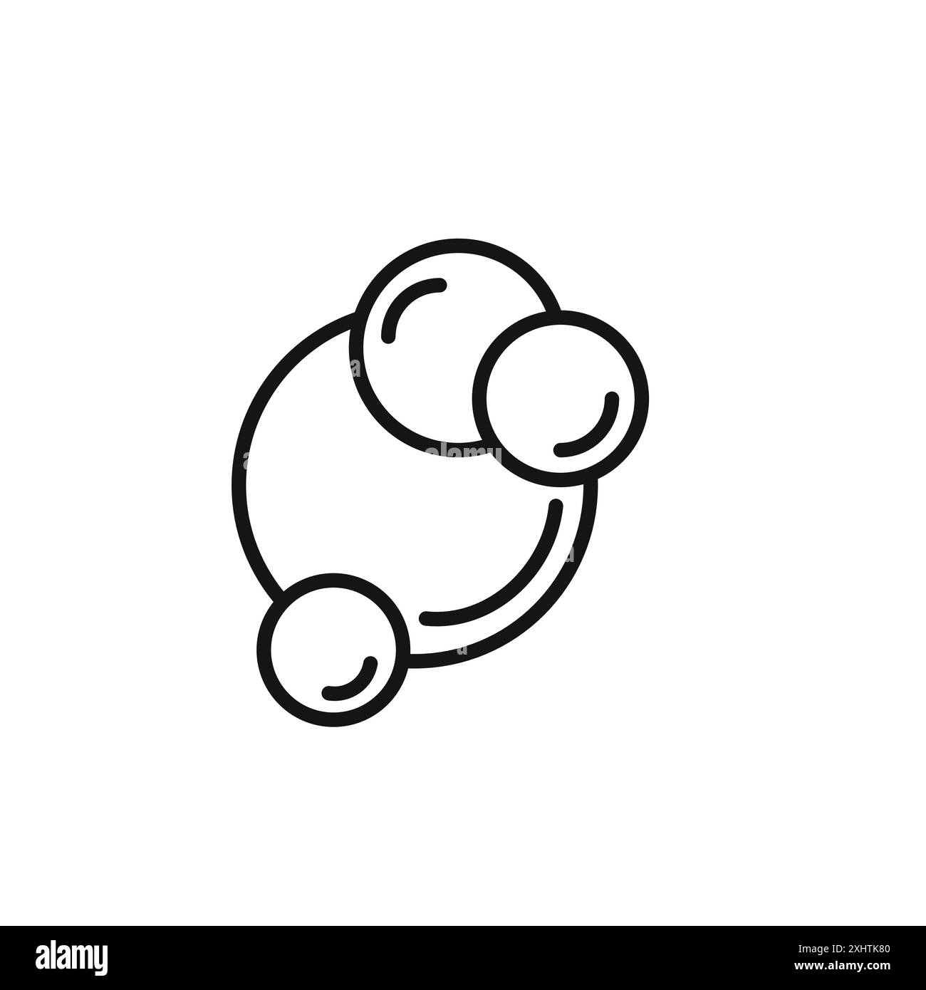Bubbles and foam icon outline collection or set in black and white ...