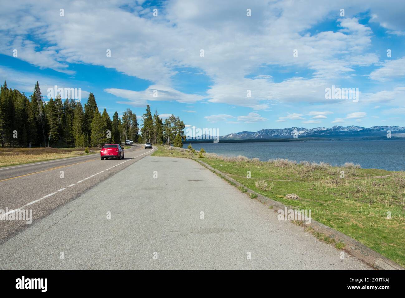 Driving lake yellowstone national park hi-res stock photography and ...