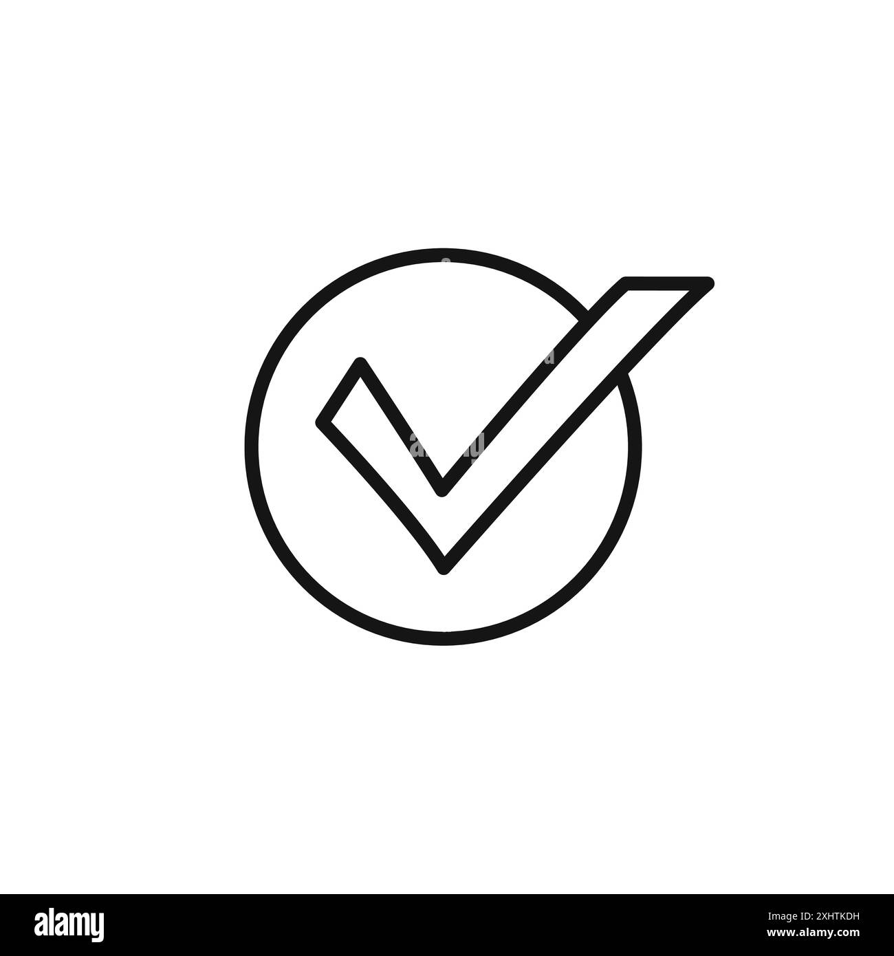 Green check mark icon Black and White Stock Photos & Images - Alamy