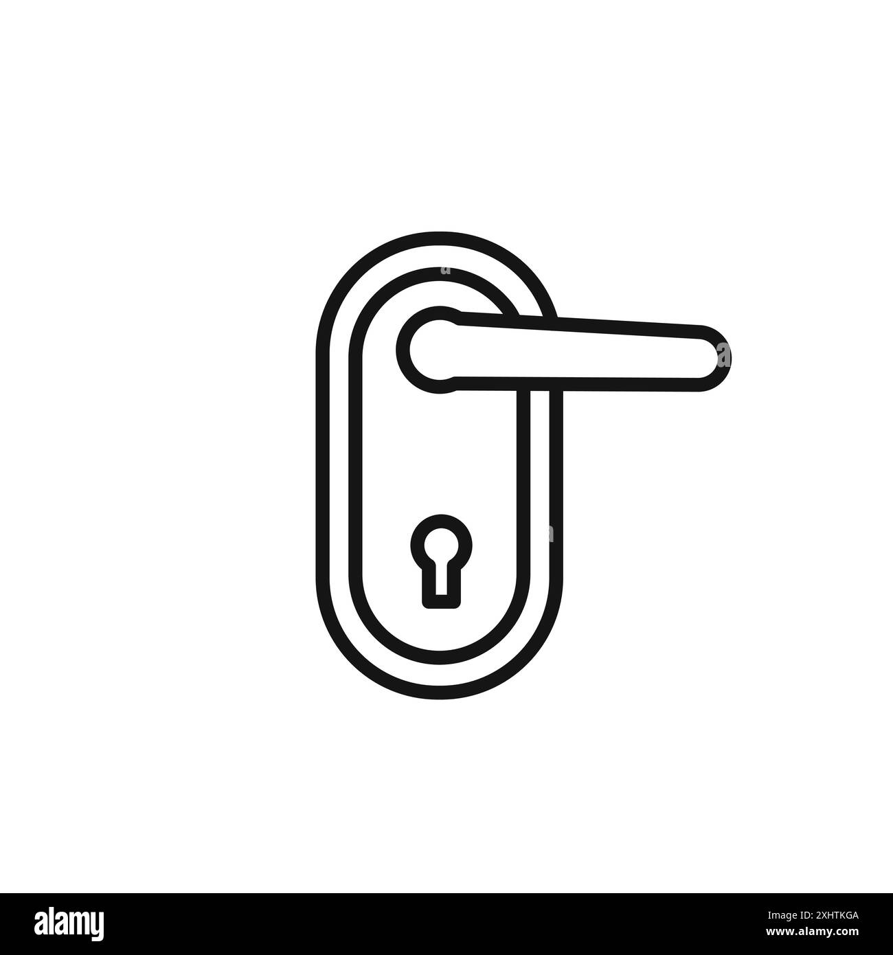 Door knob icon outline collection or set in black and white Stock ...