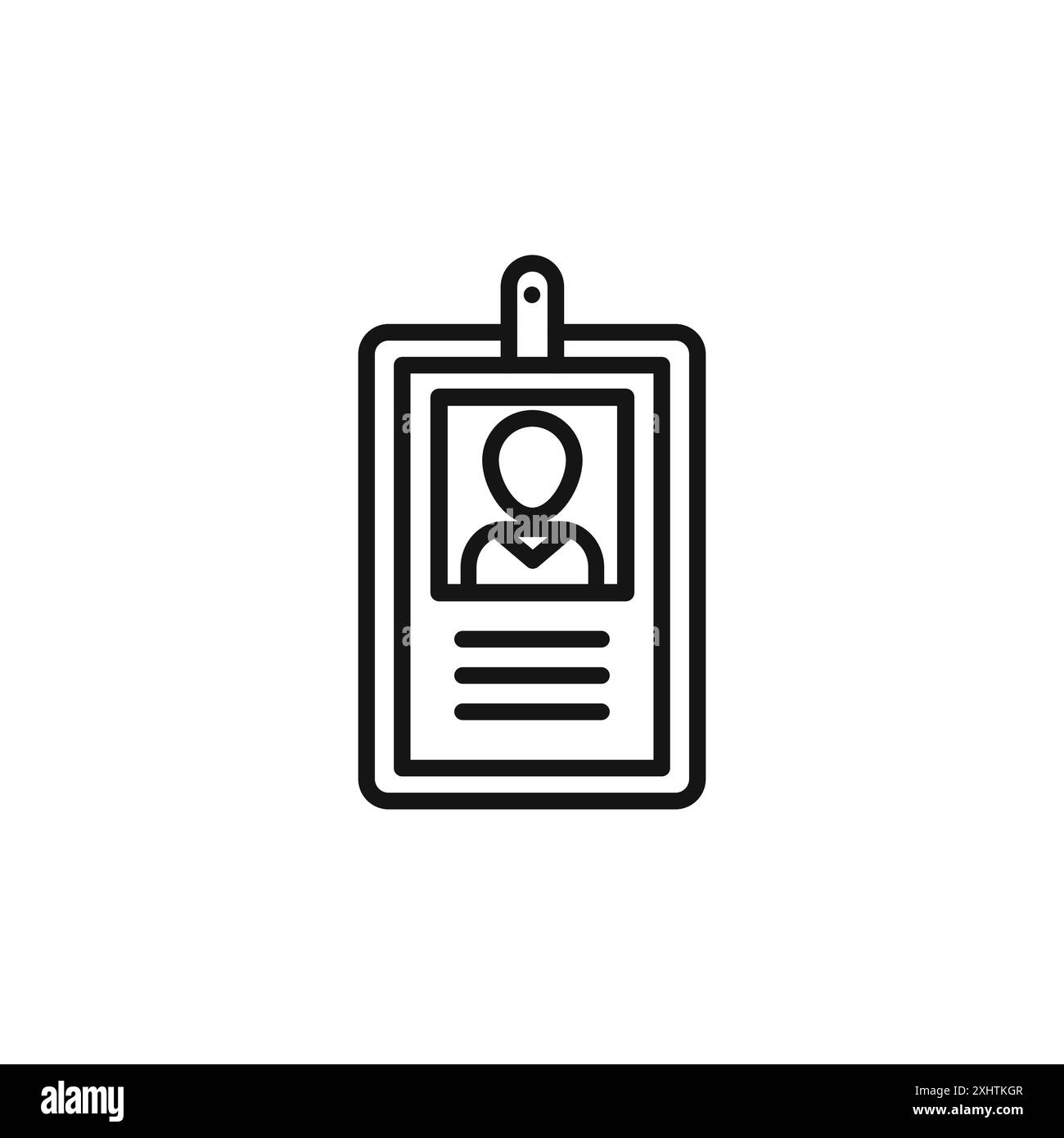 Employee id card icon outline collection or set in black and white ...