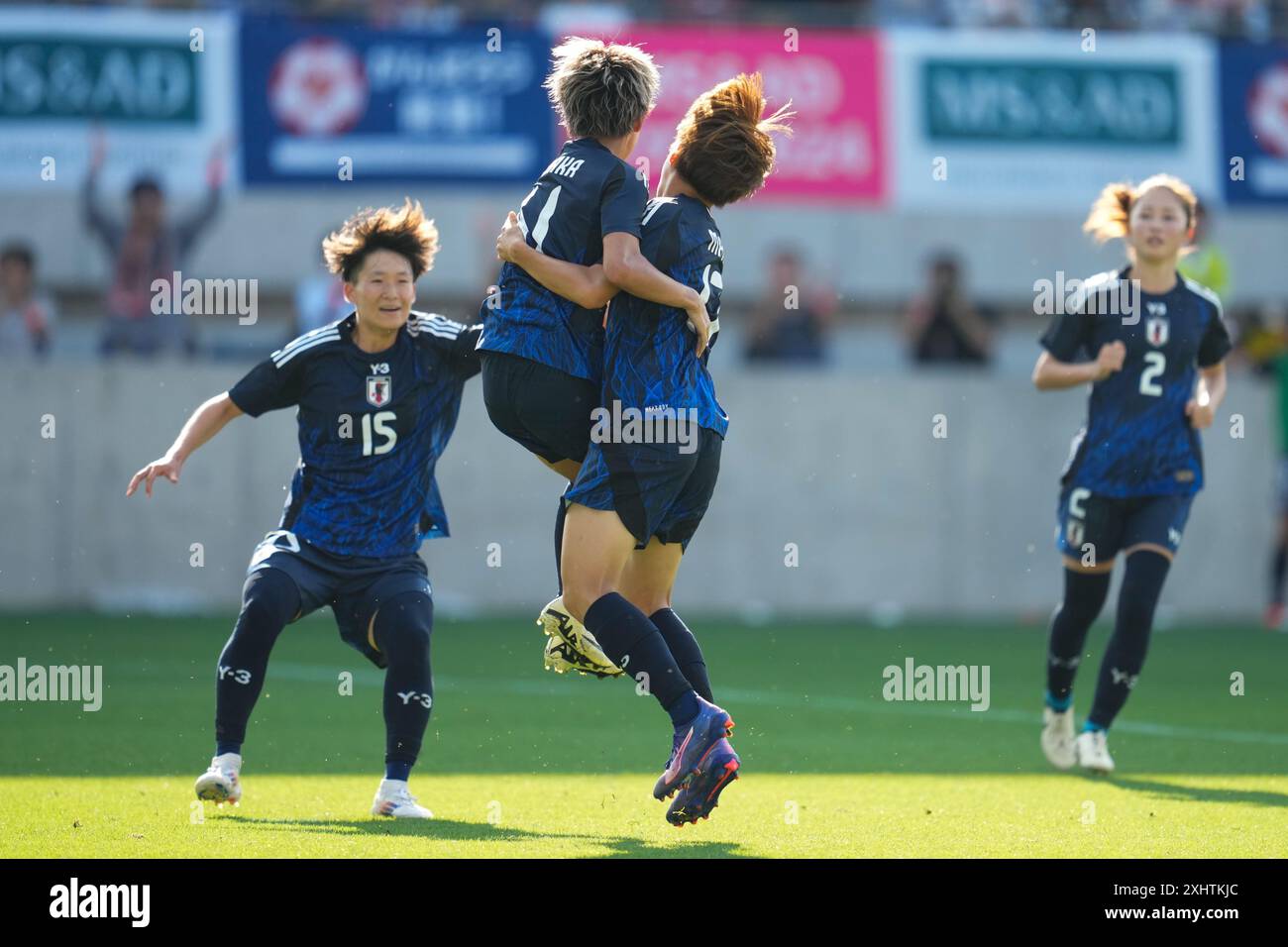 Kanazawa, Ishikawa, Japan. 13th July, 2024. (L-R) Mina Tanaka (JPN), Maika Hamano (JPN) Football ...
