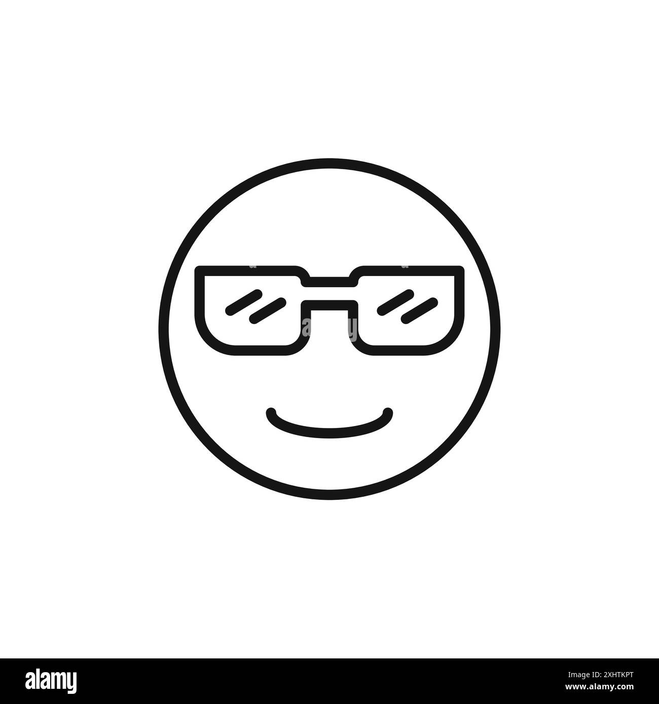 Cool Emoji Icon outline collection or set in black and white Stock ...